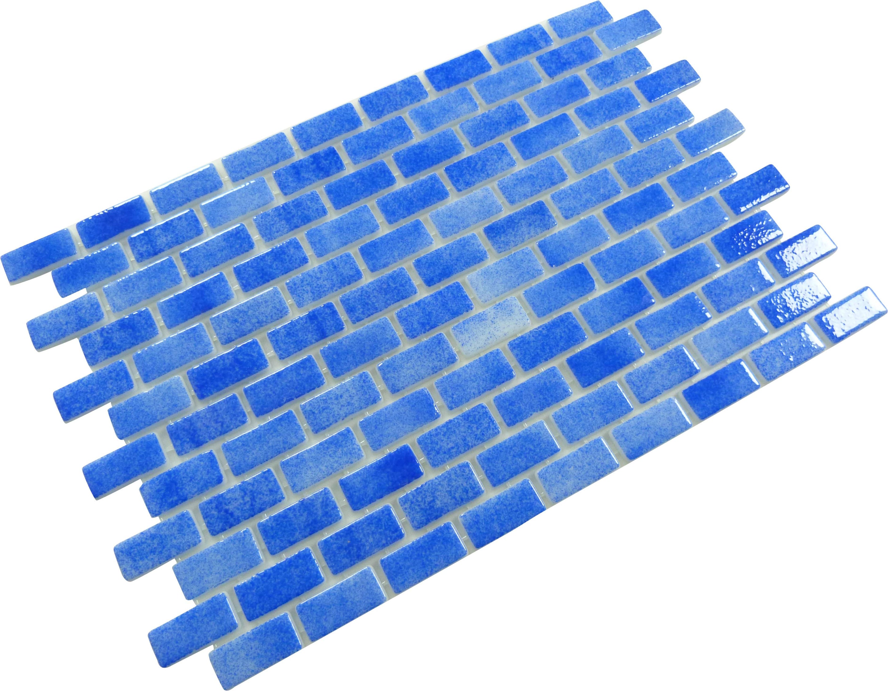 Subway North Sea Blue 1x2 Glossy Glass Tile | Oasis Tile