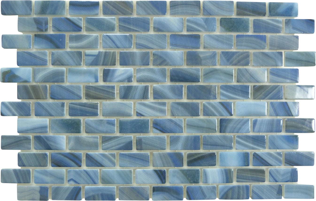 Subway Vogue Rio Blue 1x2 Glossy Glass Tile | Oasis Tile