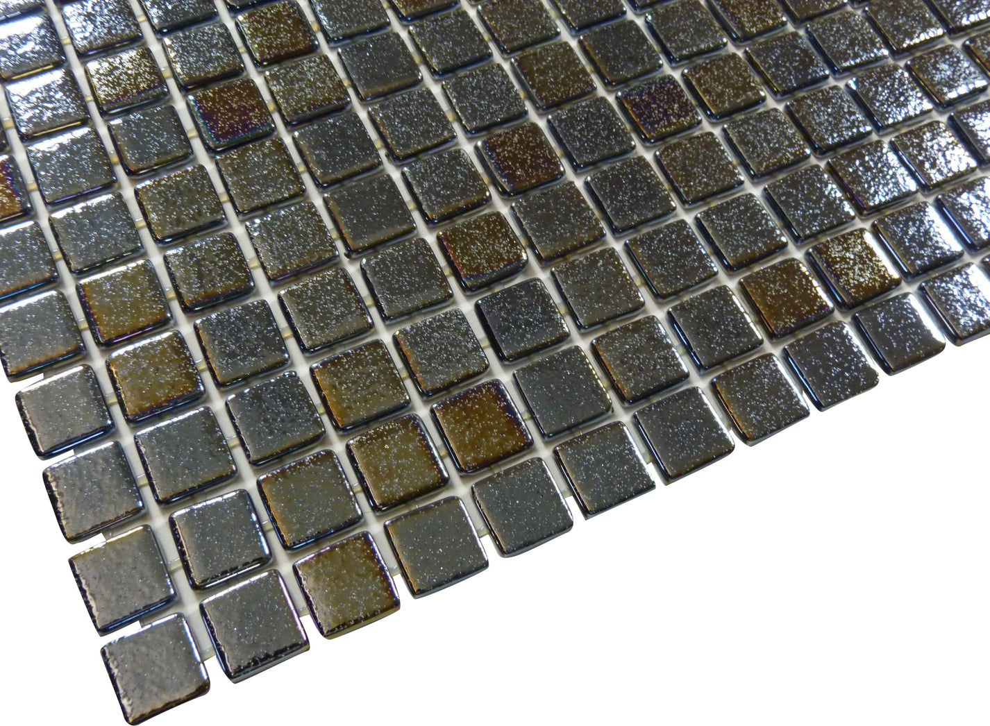 Zombie Black Anti Slip Glossy & Iridescent Glass Pool Tile NPT013-AS