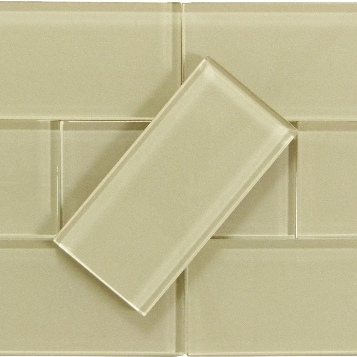 Beige Glass Subway Tile | 3 x 6 Subway Tile | Cream Glass Tile
