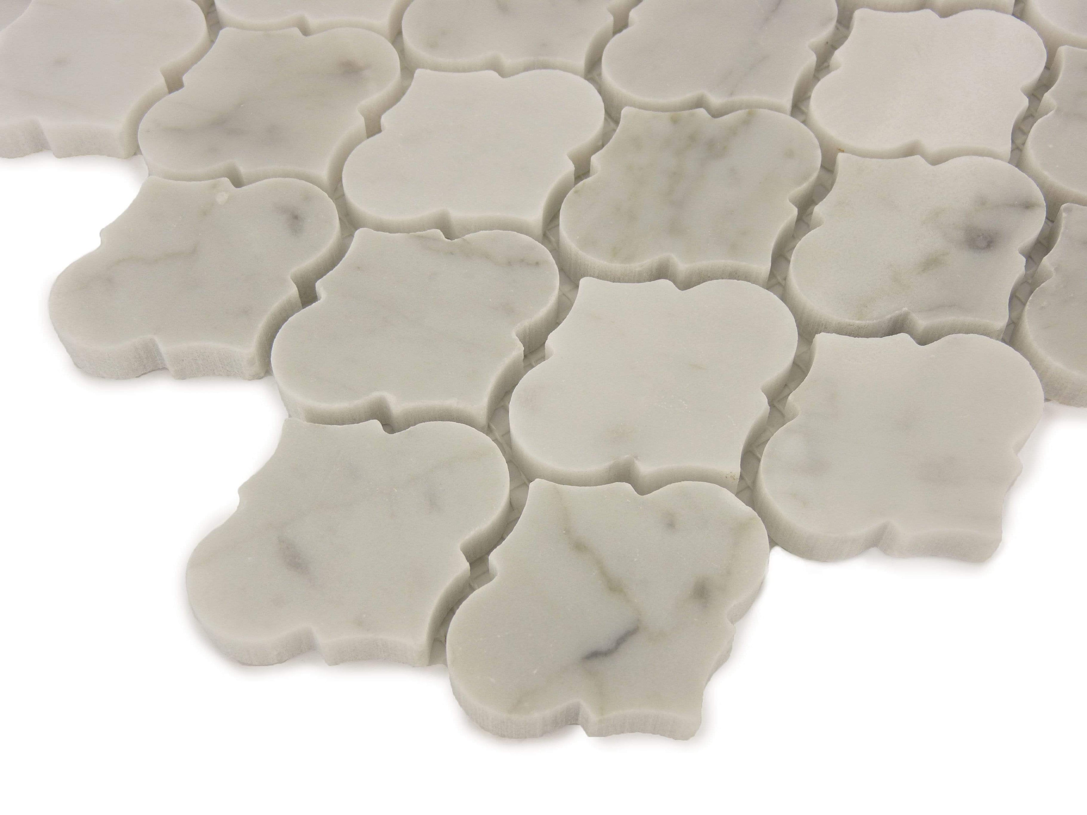 Buy Mini Arabesque Carrara Stone Tile