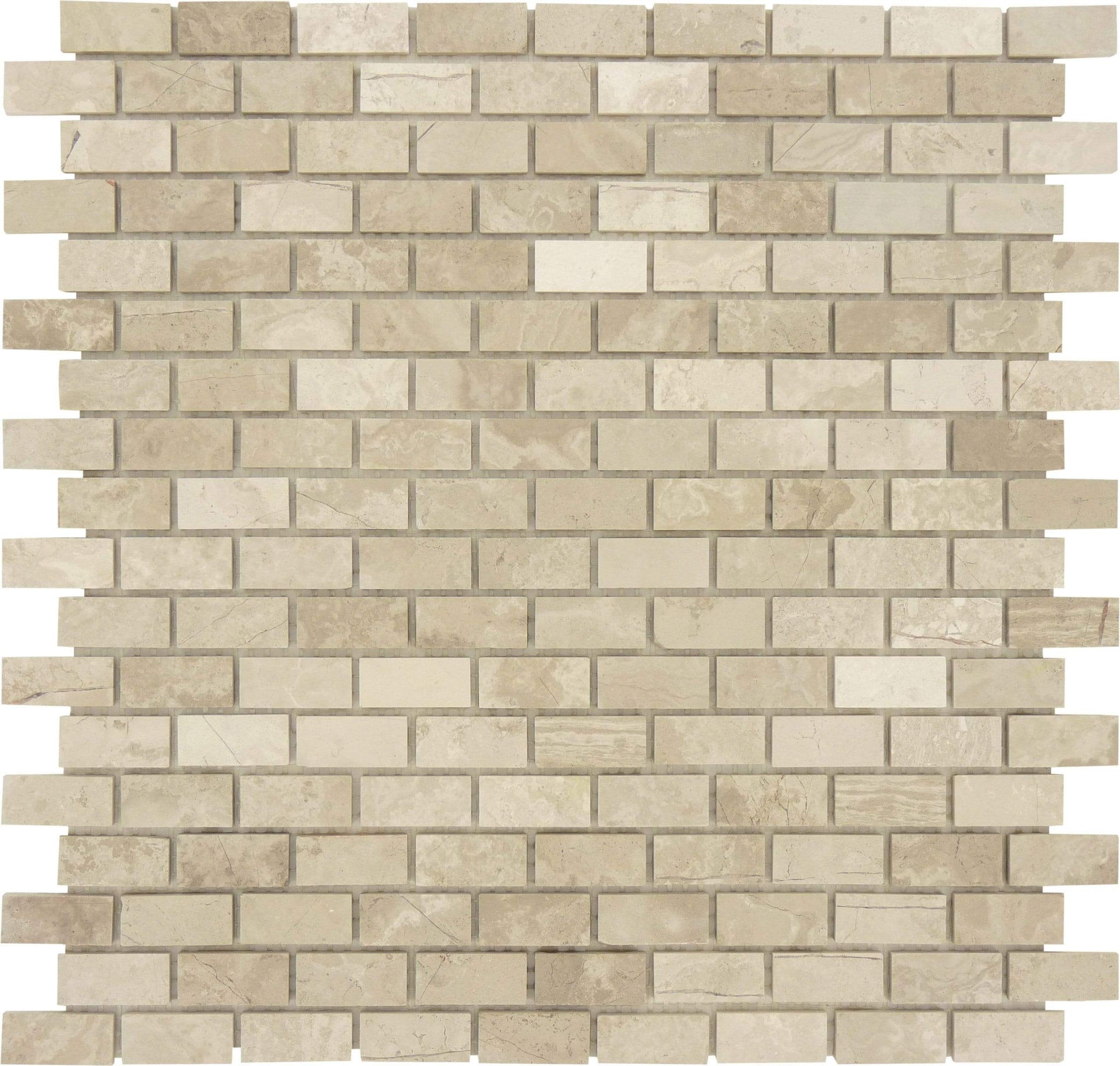 Light Brown Marble Tile | Mini Brick Tile | Glass Tile Oasis