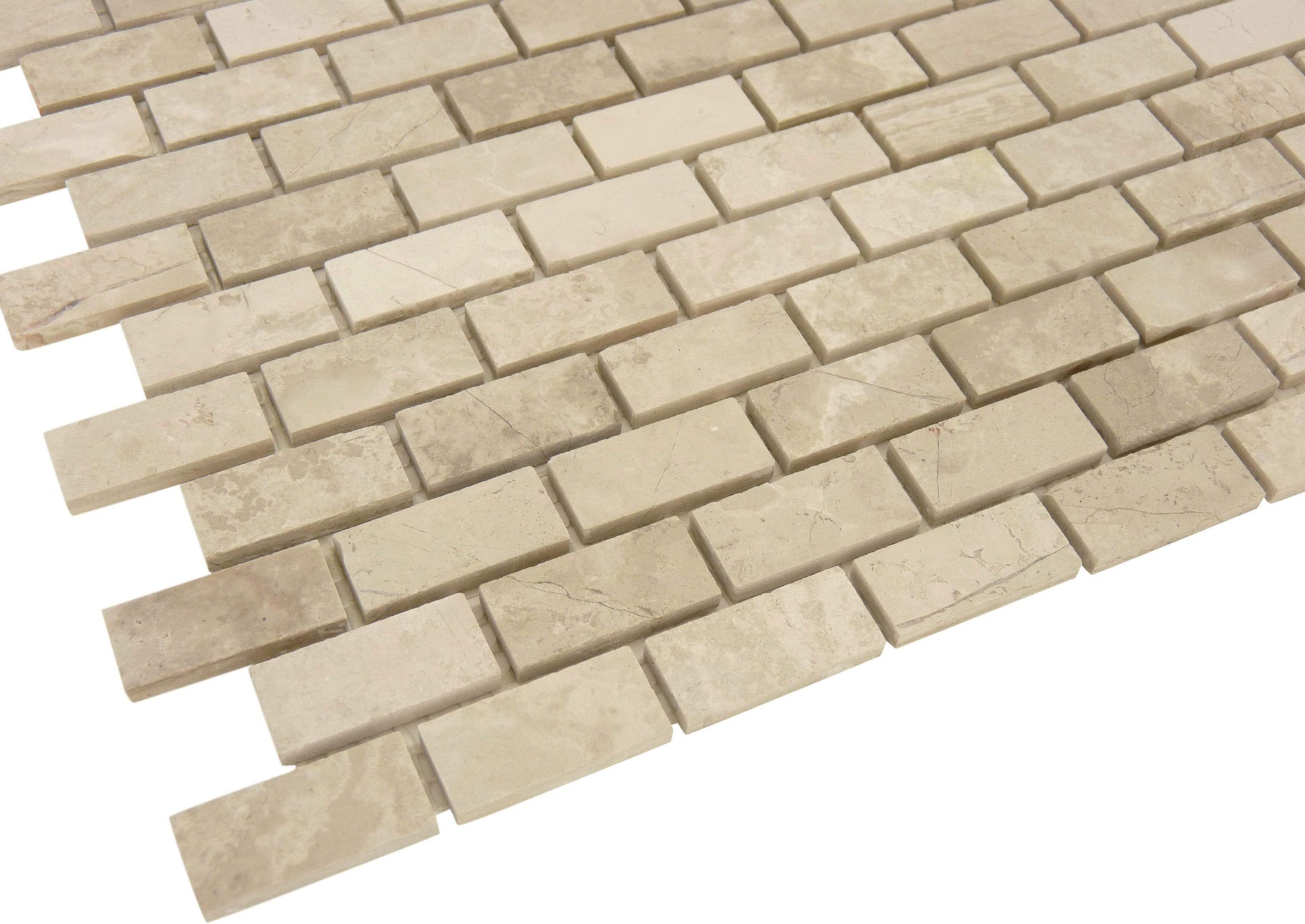 Light Brown Marble Tile | Mini Brick Tile | Glass Tile Oasis