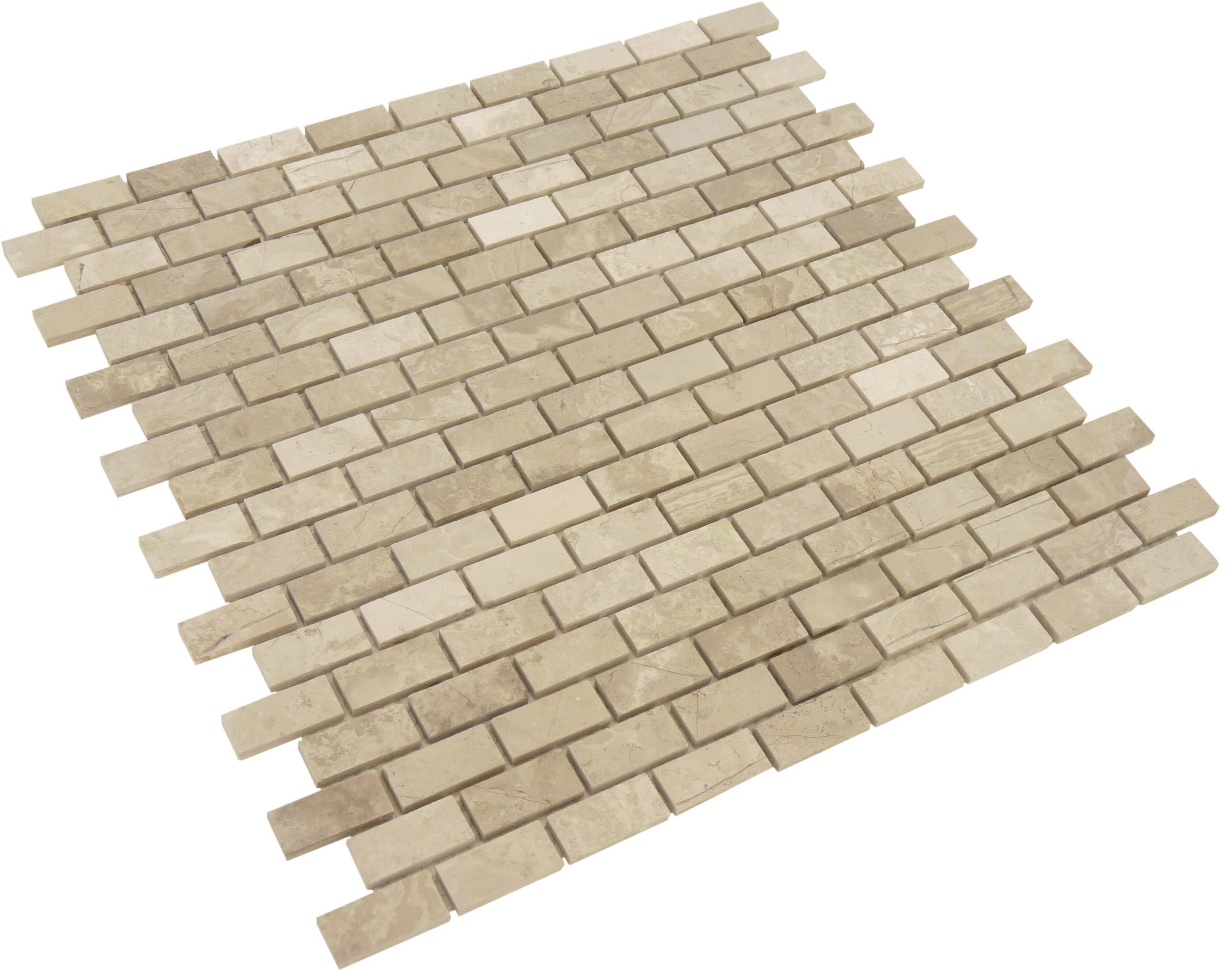Light Brown Marble Tile | Mini Brick Tile | Glass Tile Oasis