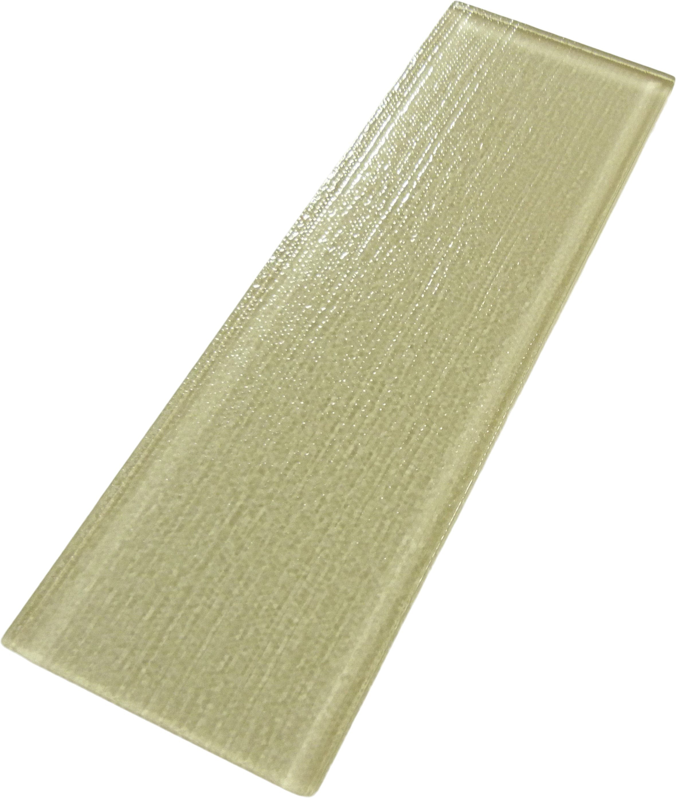 Linen Beige 4'' x 12'' Glossy Glass Subway Tile