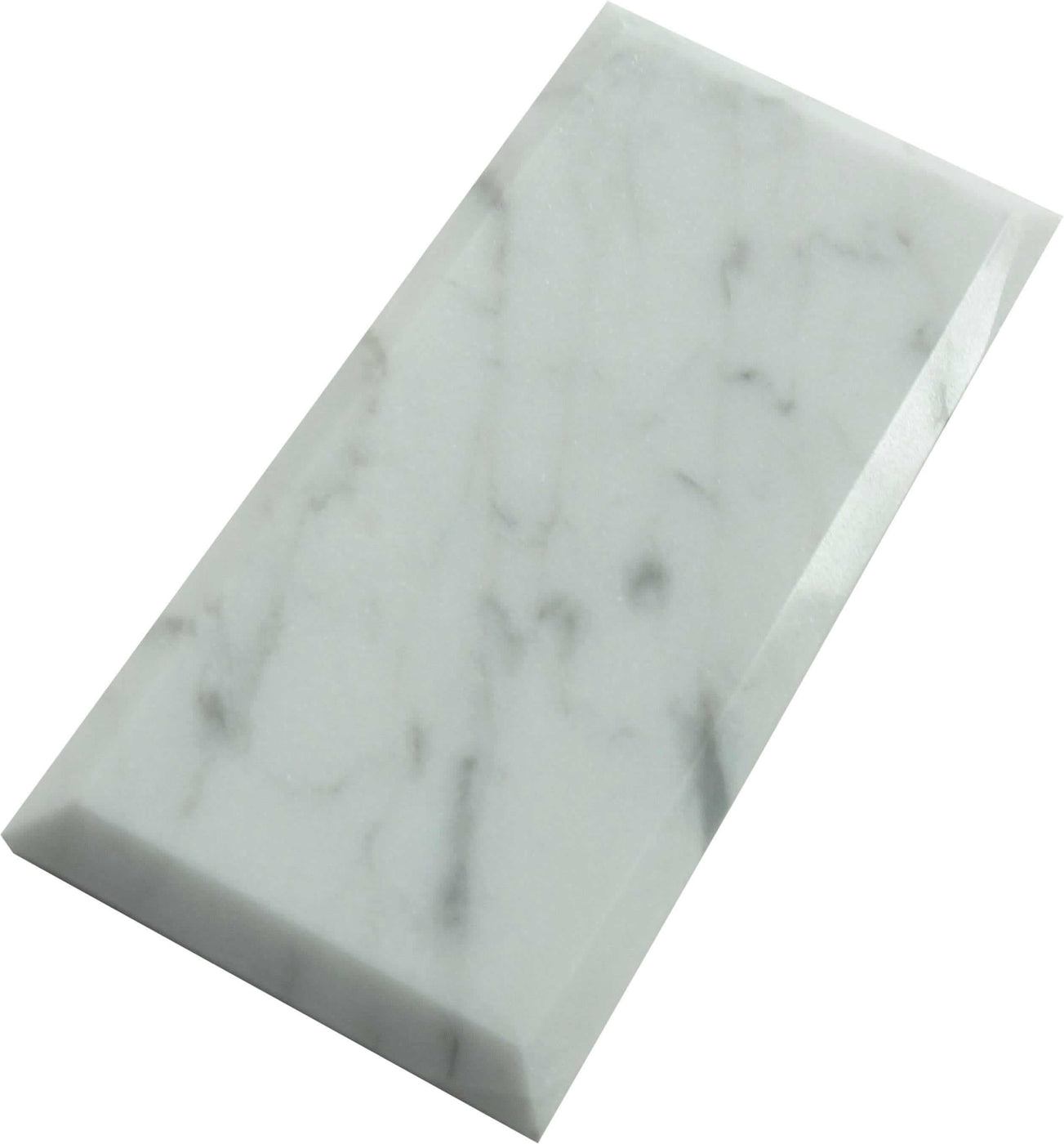 Carrara White 3" x 6" Beveled Polished Marble Subway Tile FCA-36BP