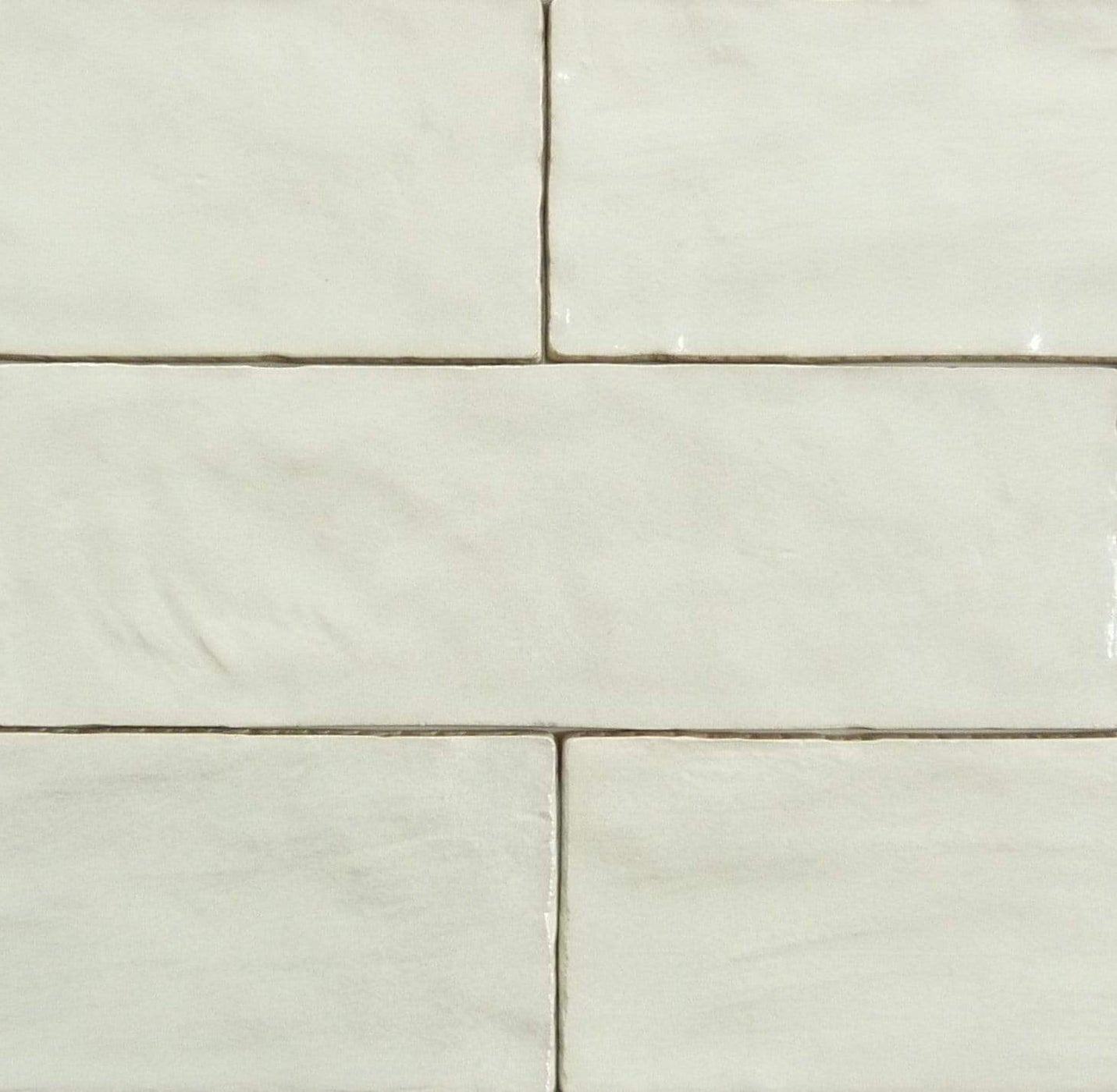 Cream Puff 2 1/2" x 8" Ceramic Shimmer Subway Tile SILK SHIRO 2.5x8