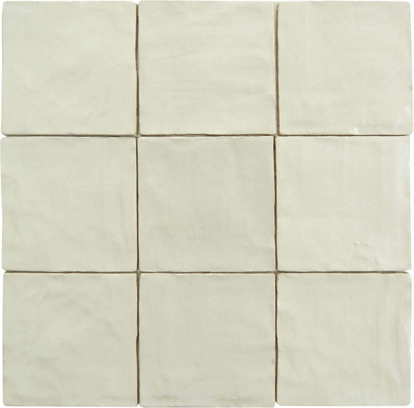 Cream Puff 4" x 4" Square Shimmer Ceramic Tile SILK SHIRO 4x4