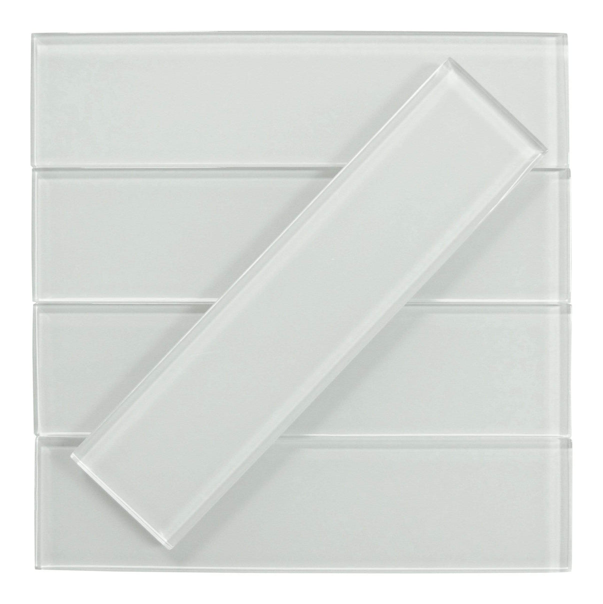Ice Bay White 3" x 12" Glossy Glass Subway Tile A-066 3X12