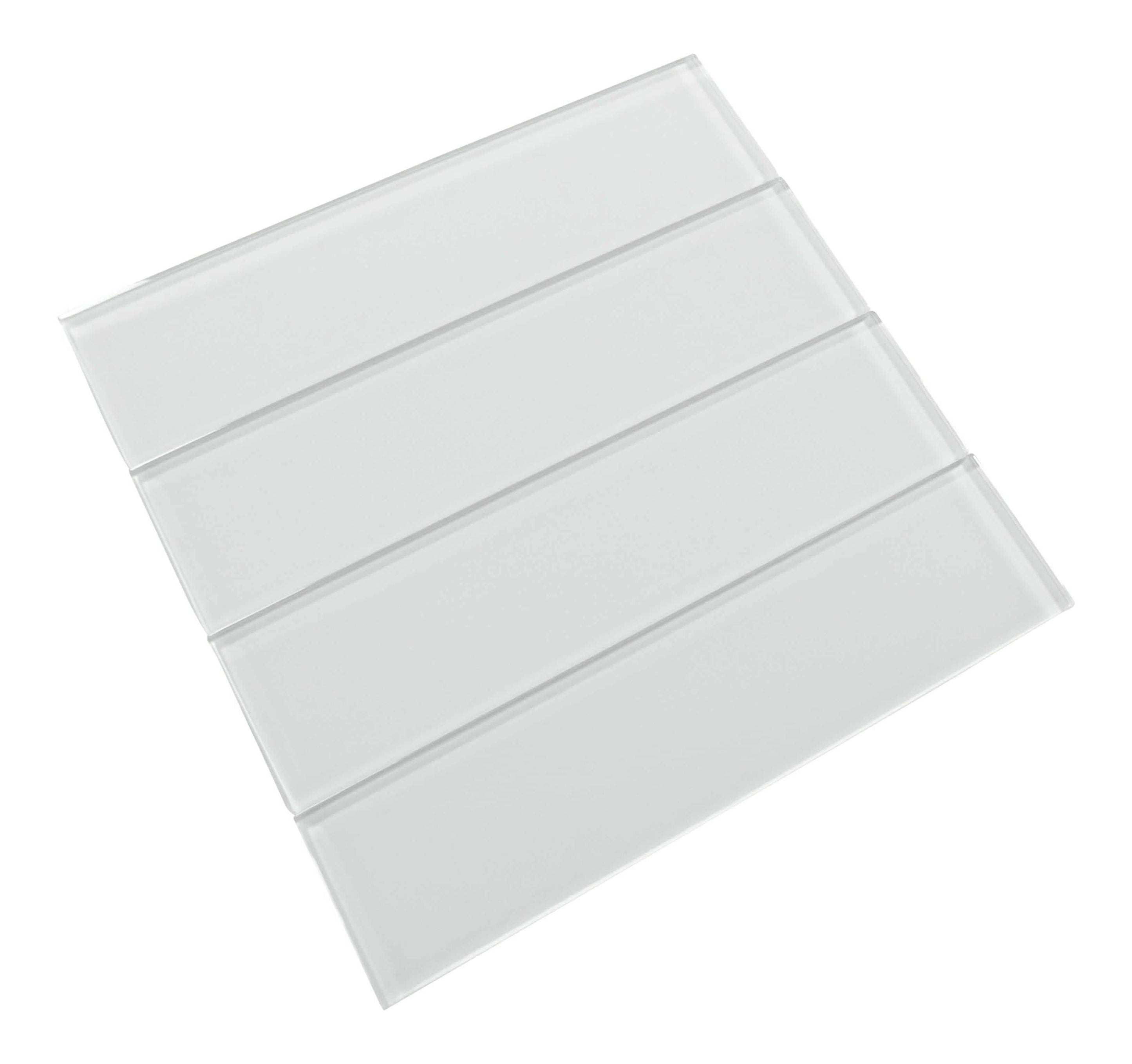 Ice Bay White 3" x 12" Glossy Glass Subway Tile A-066 3X12