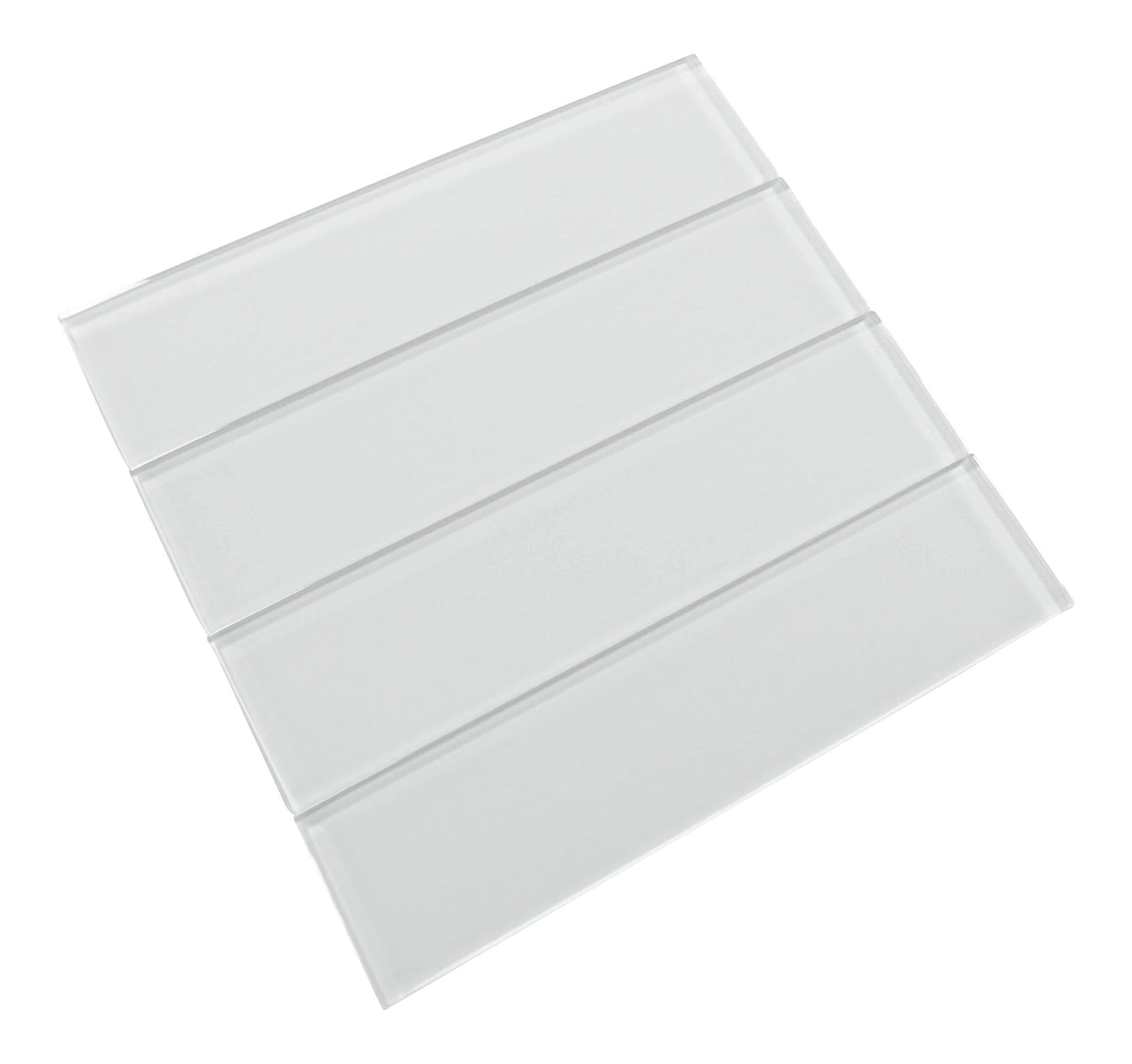 Ice Bay White 3" x 12" Glossy Glass Subway Tile A-066 3X12