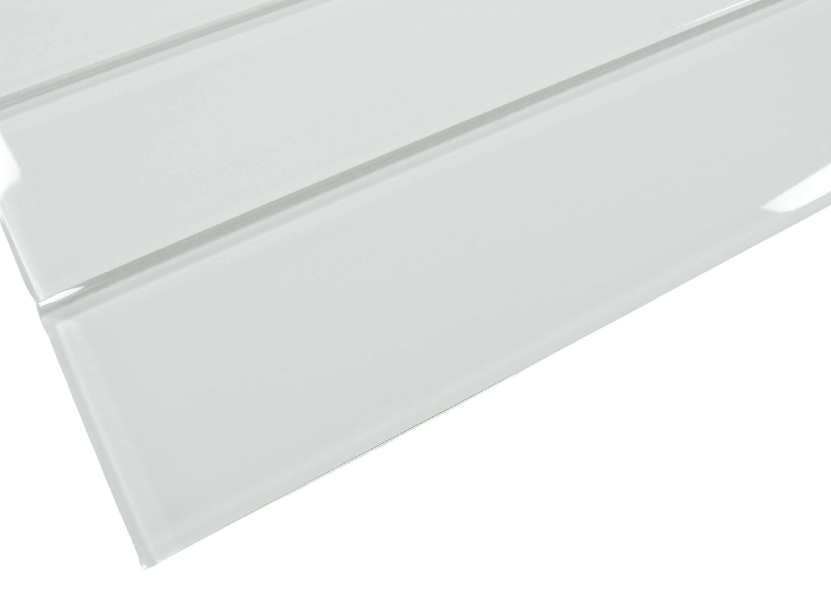 Ice Bay White 3" x 12" Glossy Glass Subway Tile A-066 3X12