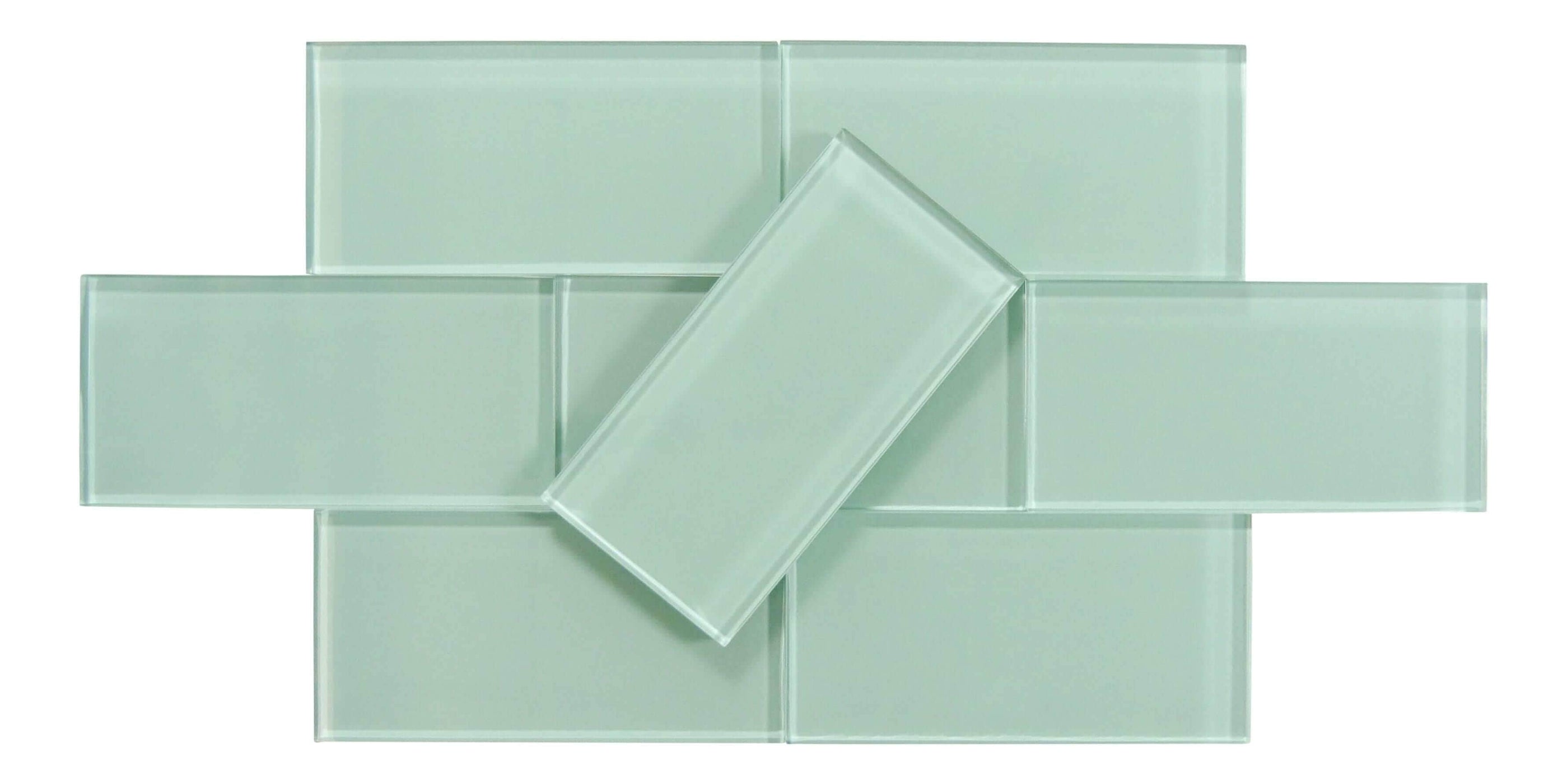 MALTED MINT GREEN 3"X 6" GLOSSY GLASS SUBWAY TILE Oasis Tile