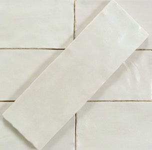 Silver Moon 2 1/2" x 8" Ceramic Shimmer Subway Tile SILK GURE 2.5x8