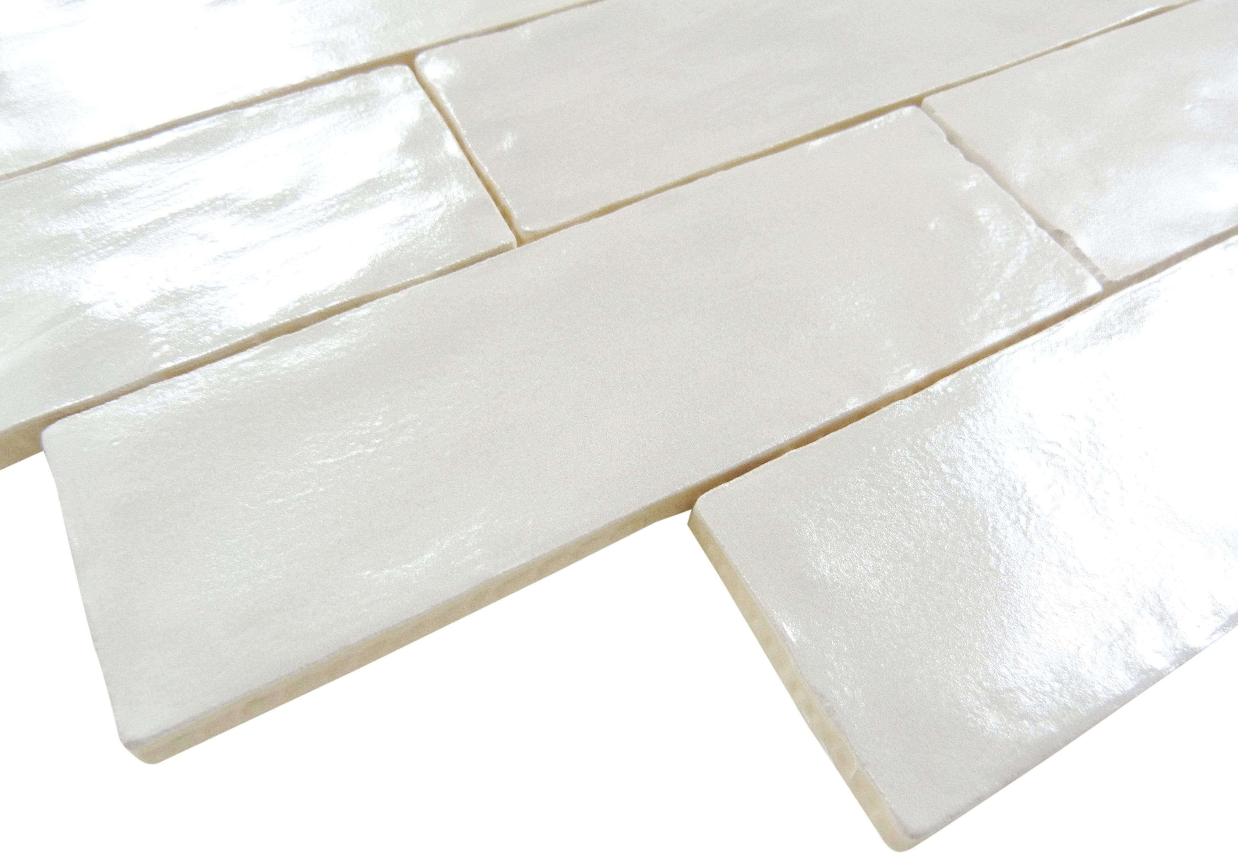 Silver Moon 2 1/2" x 8" Ceramic Shimmer Subway Tile SILK GURE 2.5x8