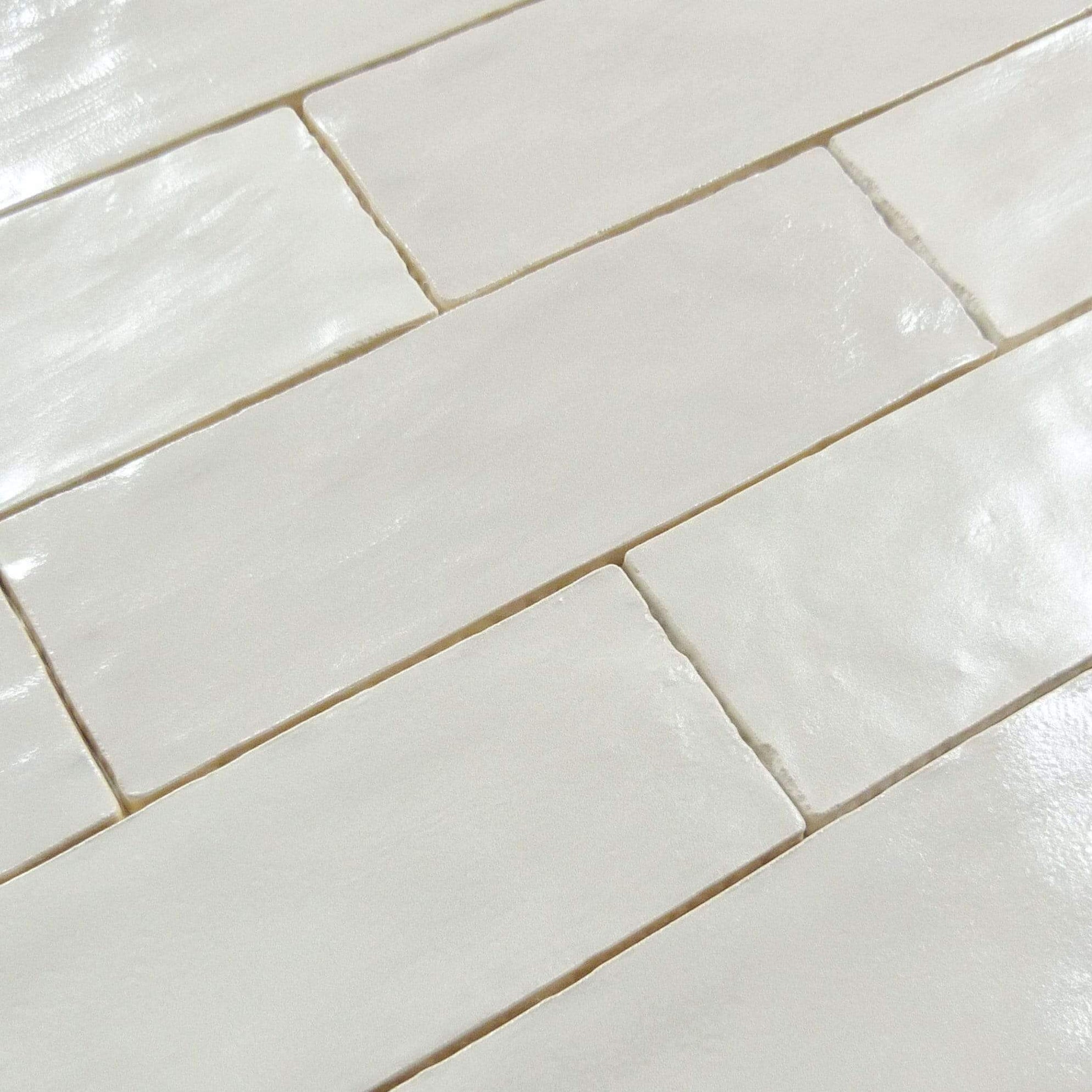 Silver Moon 2 1/2" x 8" Ceramic Shimmer Subway Tile SILK GURE 2.5x8