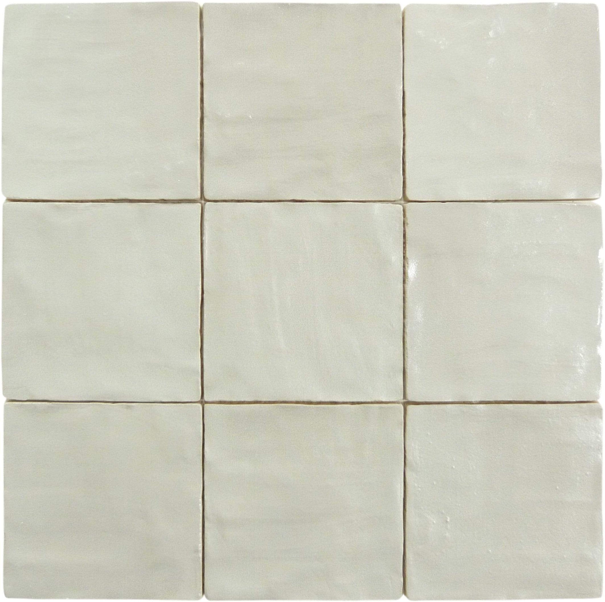 Silver Moon 4" x 4" Square Shimmer Ceramic Tile SILK GURE 4x4