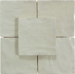 Silver Moon 4" x 4" Square Shimmer Ceramic Tile SILK GURE 4x4