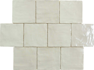 Silver Moon 4" x 4" Square Shimmer Ceramic Tile SILK GURE 4x4