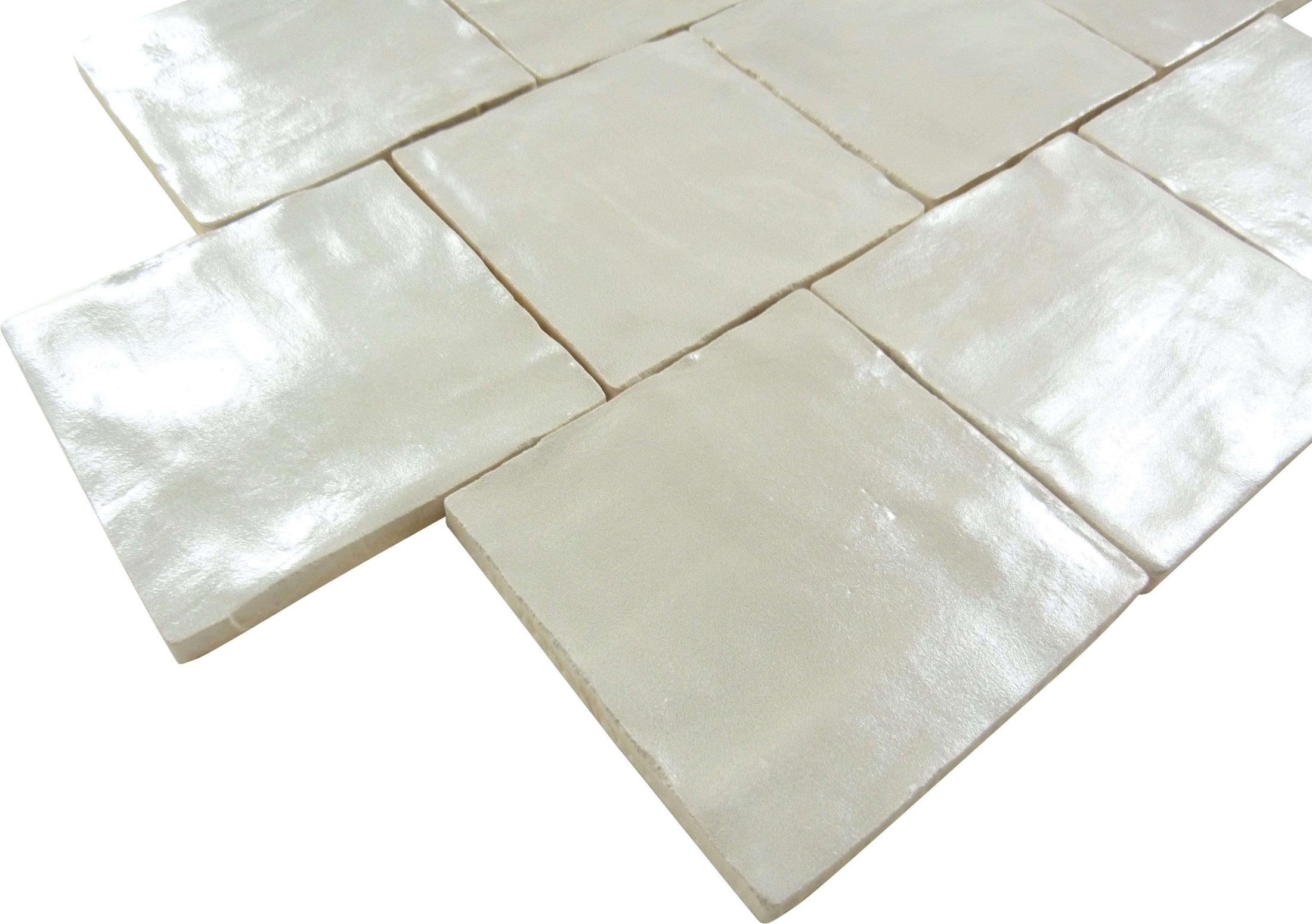 Silver Moon 4" x 4" Square Shimmer Ceramic Tile SILK GURE 4x4