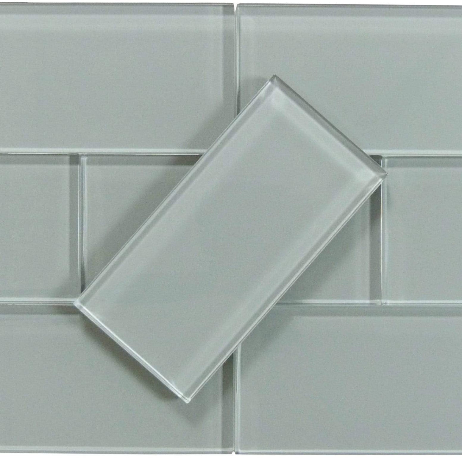 This Grey Frost 3x6 Glossy Glass Subway Tile Is Ideal | Shop Now