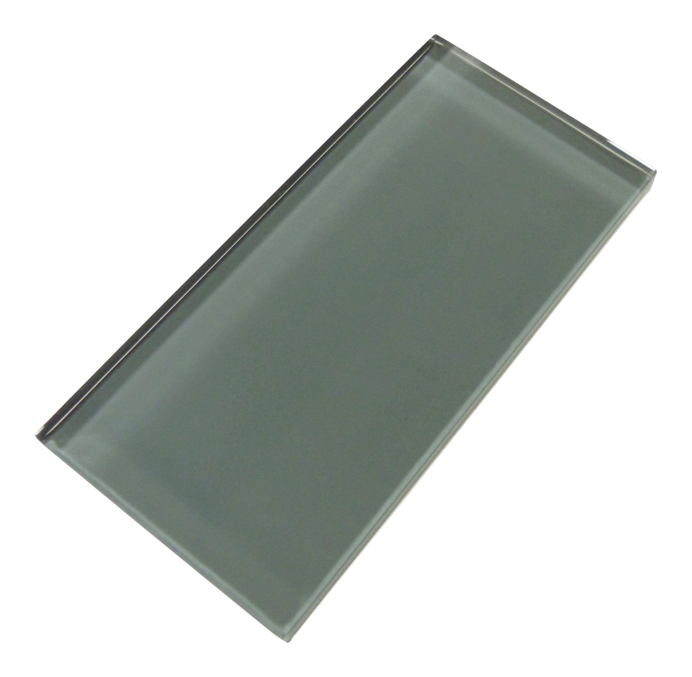 Volcanic Ash Grey 3x6 Glossy Glass Subway Tile - Oasis Tile
