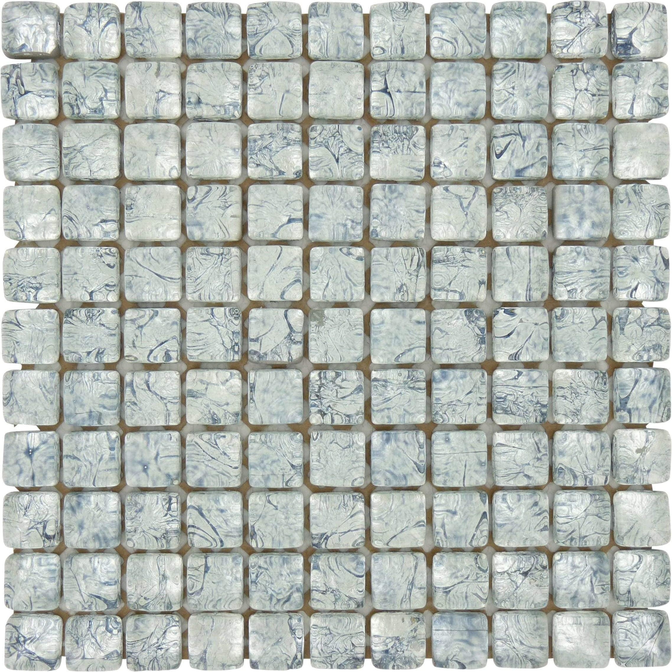 1'' x 1'' Silver Glass Square Tile Glossy 530-479