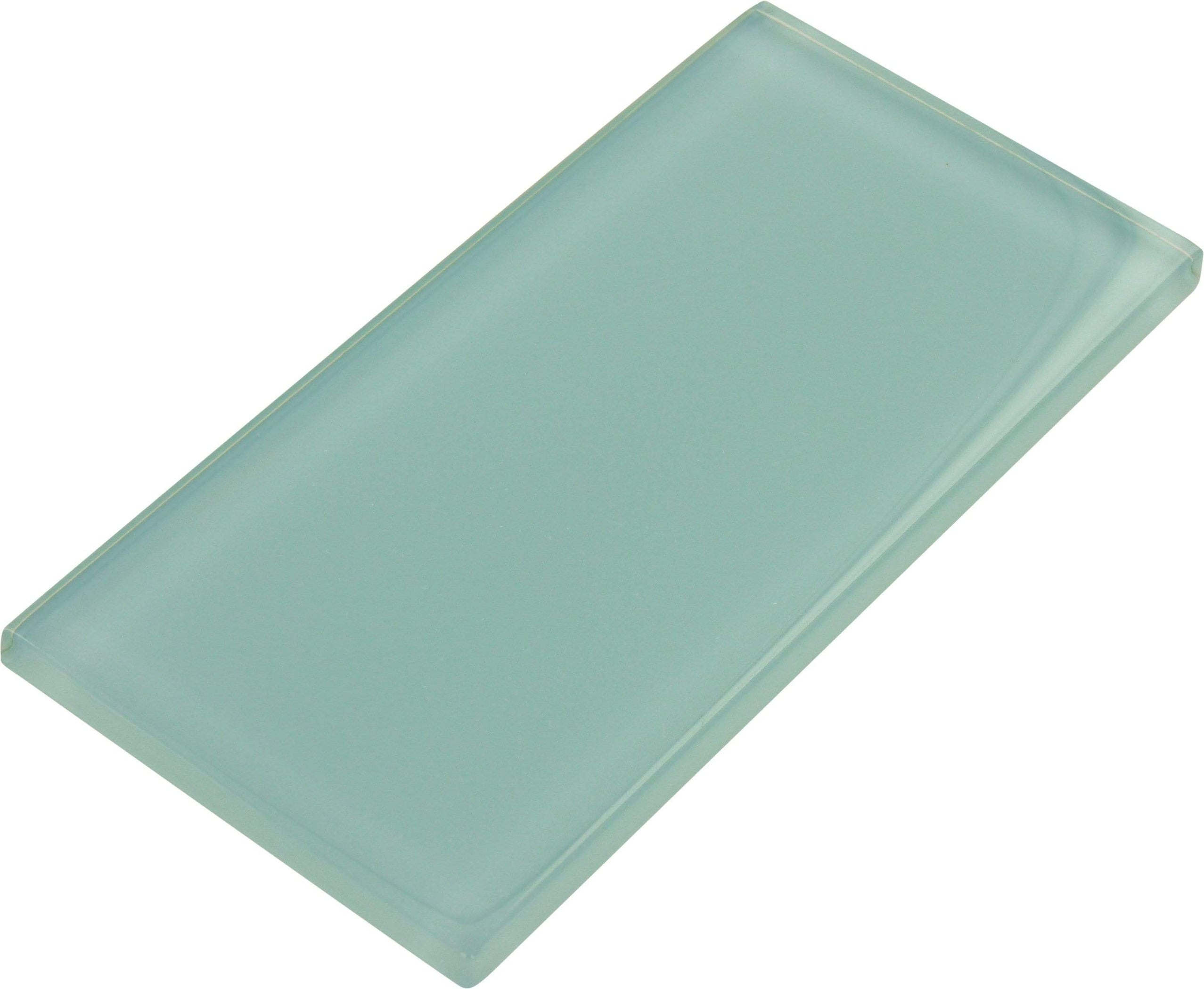 3'' x 6'' Aqua Glass Subway Tile Glossy 444-205
