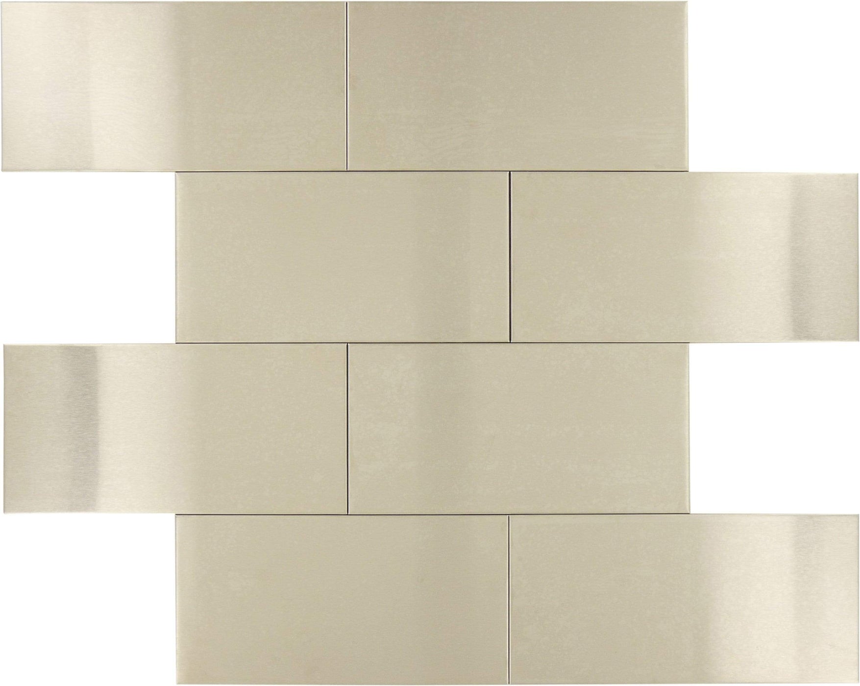 3'' x 6'' Stainless Steel Metal Subway Tile Brushed 411-007
