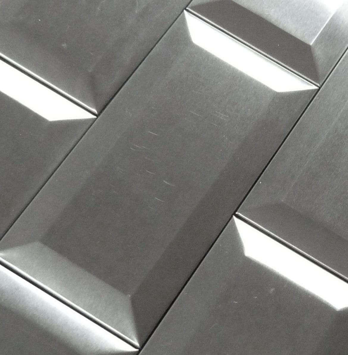 3'' x 6'' Stainless Steel Metal Subway Tile Brushed 411-036