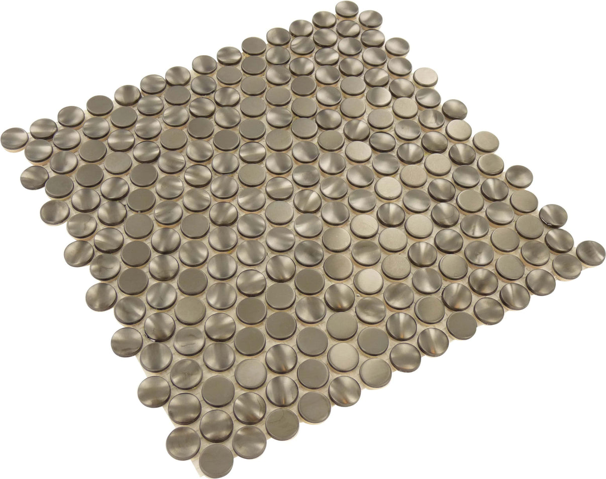 3D Penny Round Gun Metal Tile 526-026