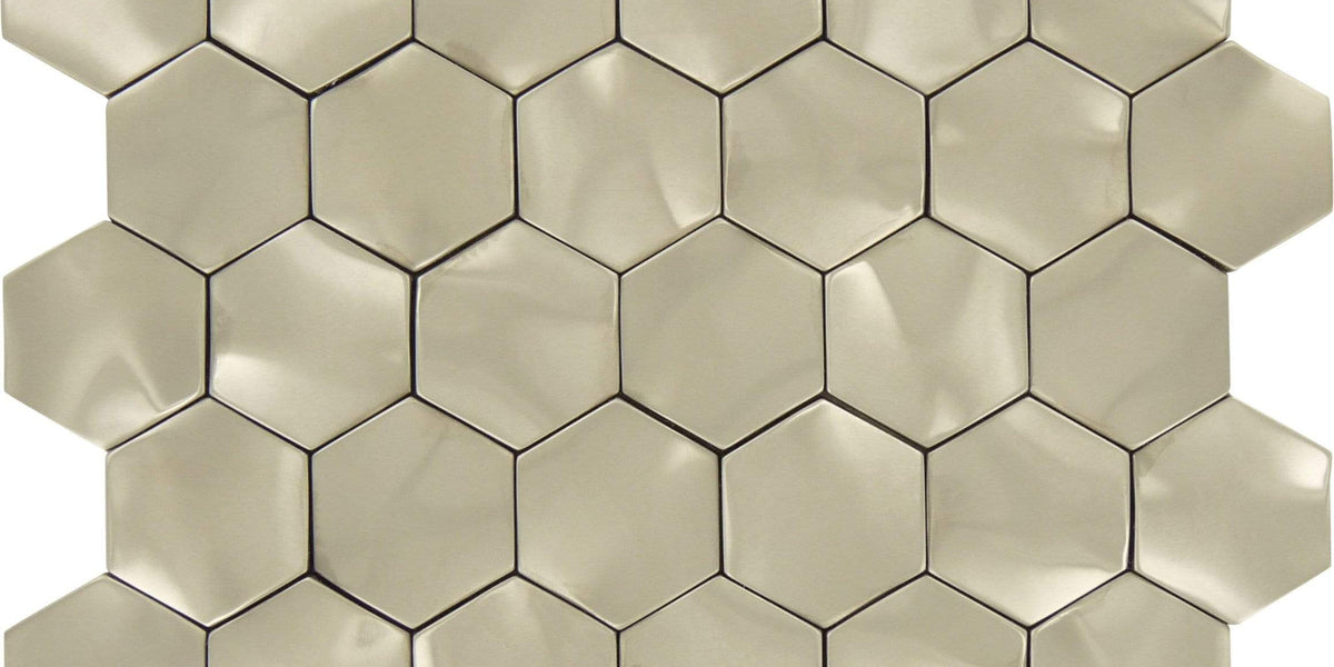 Buy 3D STAINLESS STEEL 2"X2" HEXAGON METAL TILE