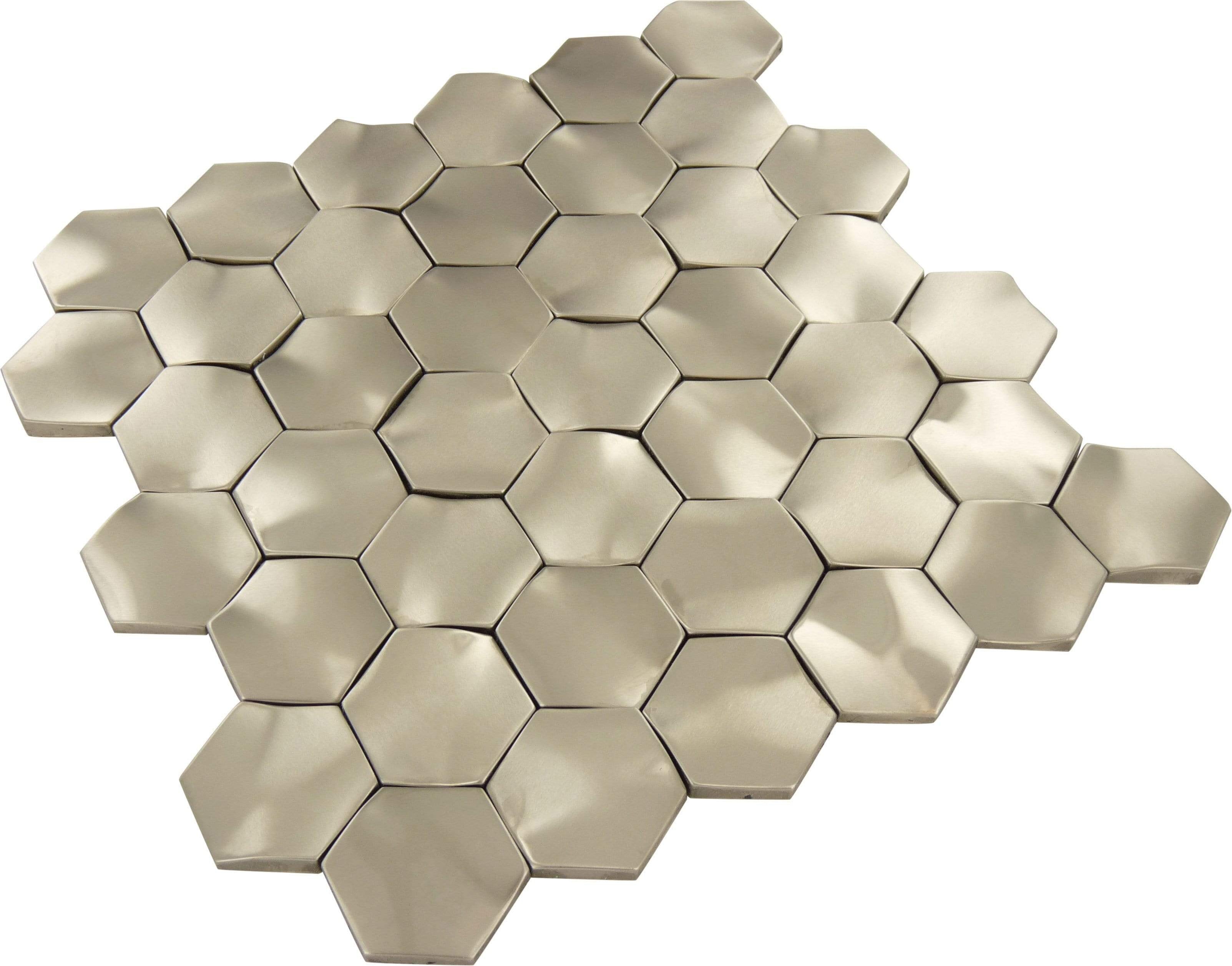 Buy 3D STAINLESS STEEL 2"X2" HEXAGON METAL TILE