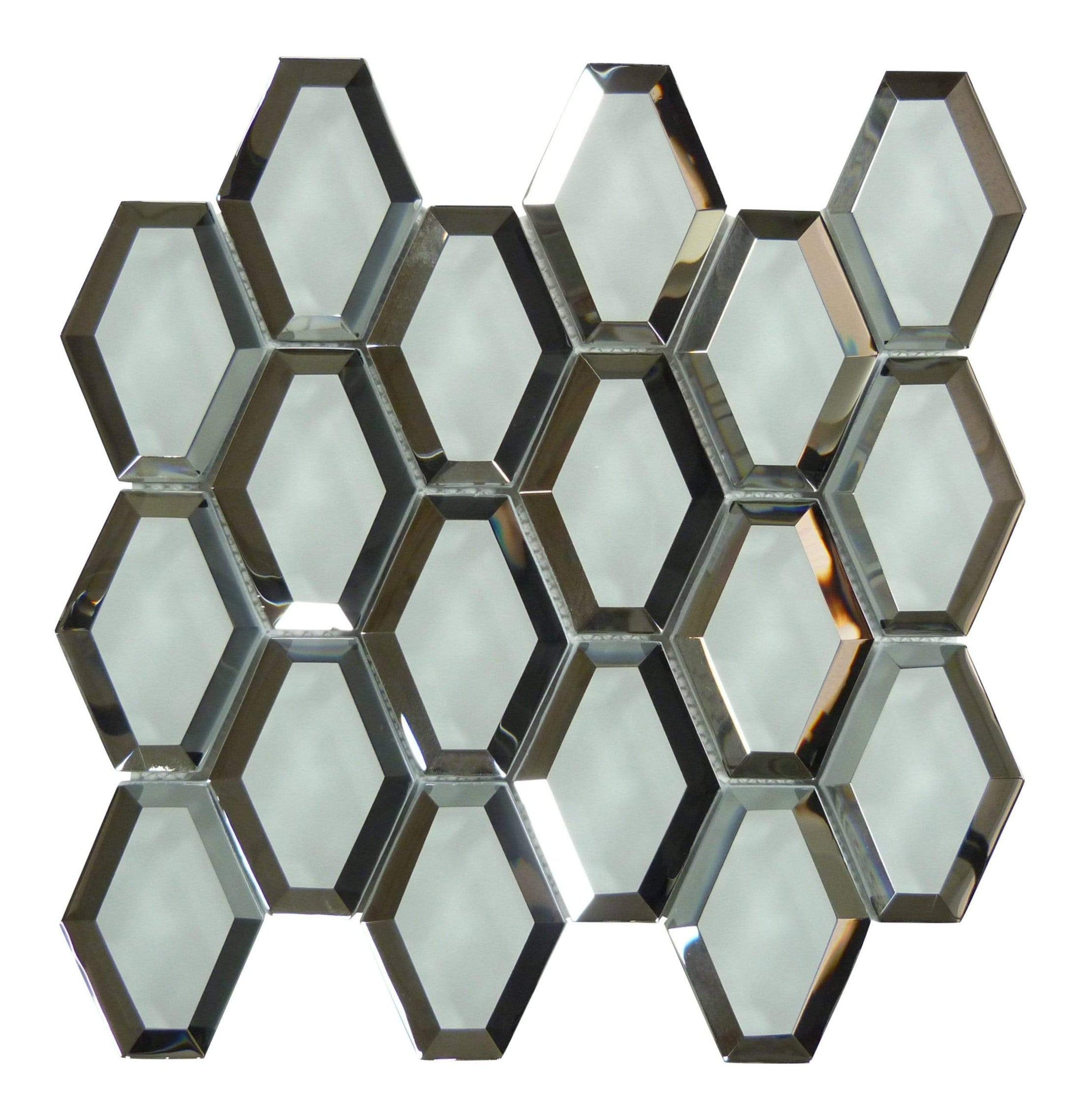 This Winter Chill Silver Inverted Beveled Hexagon Tile Is Ideal