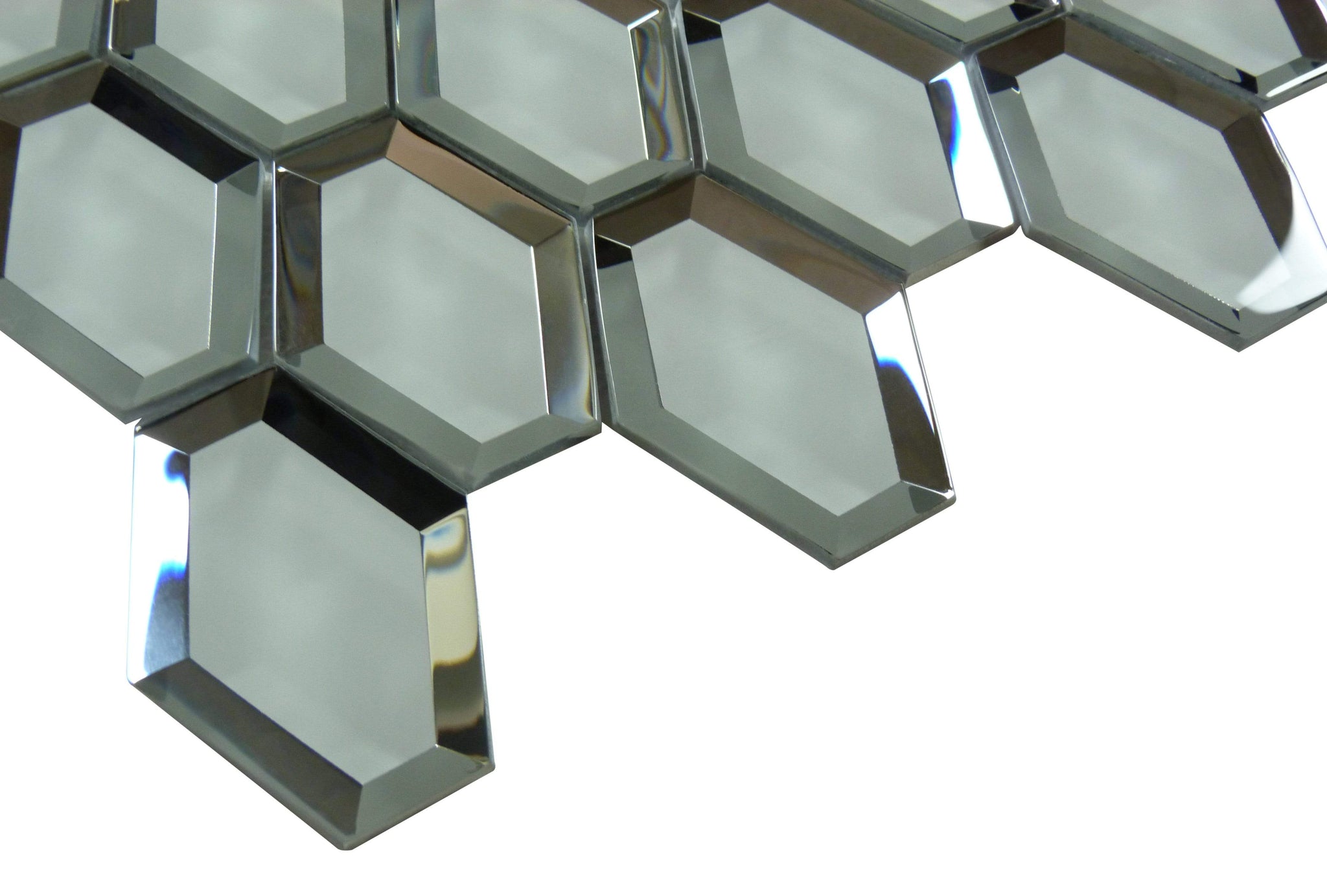 This Winter Chill Silver Inverted Beveled Hexagon Tile Is Ideal