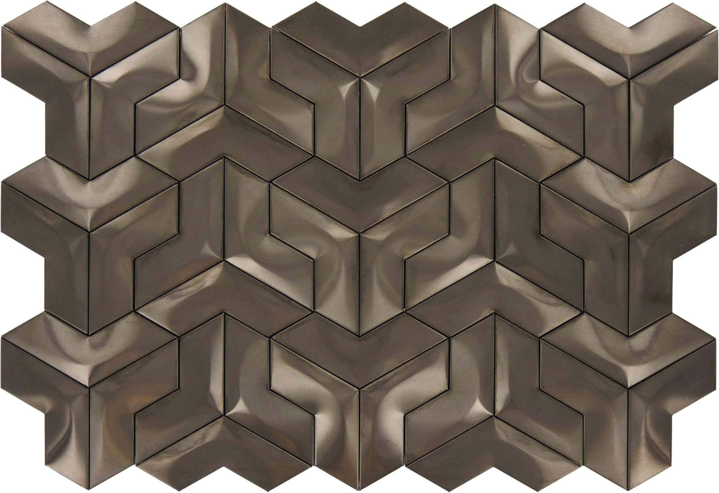 Unique Shapes Gun Metal Metal Unique Shapes Tile Brushed 526-038