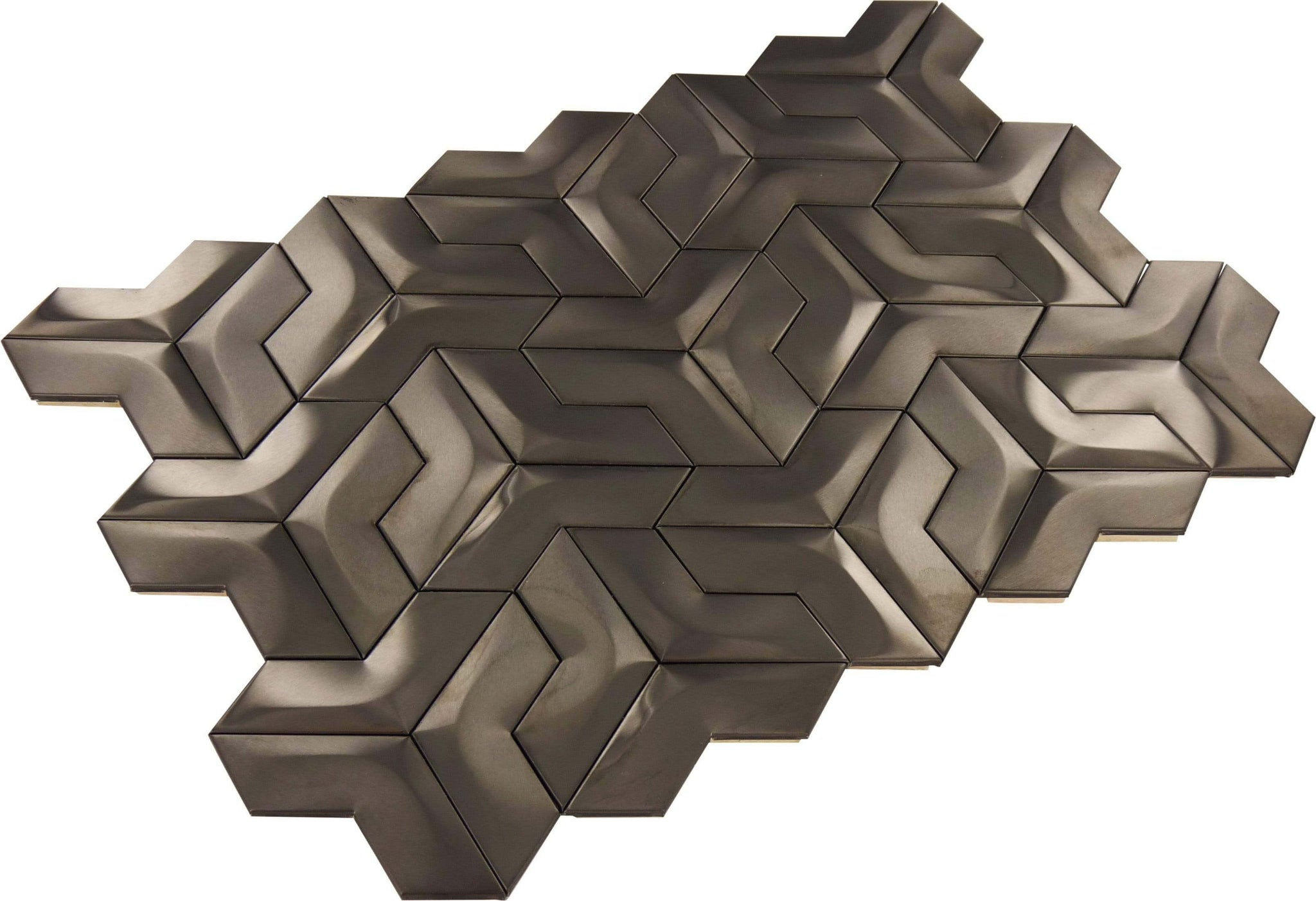 Unique Shapes Gun Metal Metal Unique Shapes Tile Brushed 526-038