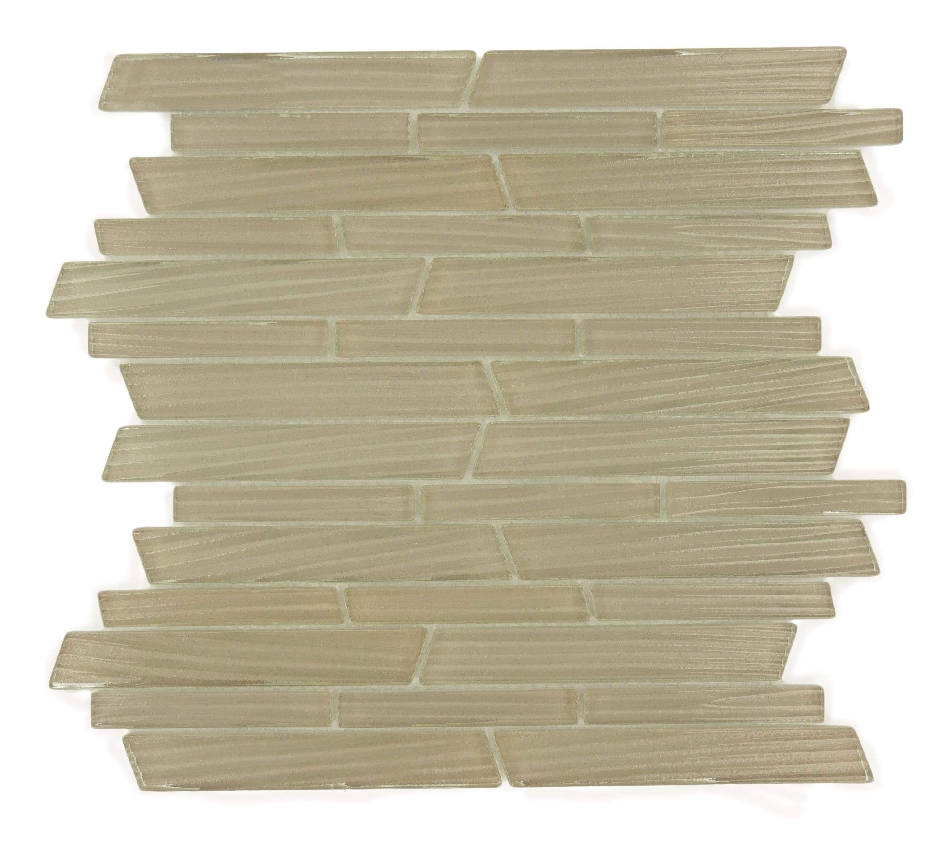 Wild Mushroom River Random Linear Random Bricks Beige Glass Tile 520-753