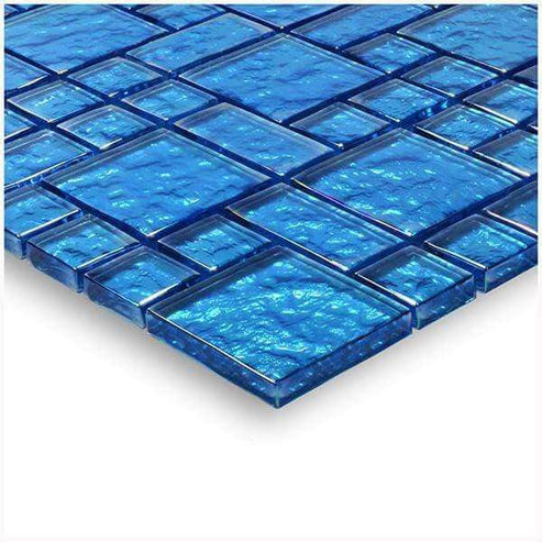 Artistry In Mosaics Galaxie Blue Mixed Glossy and Iridescent Glass Pool ...