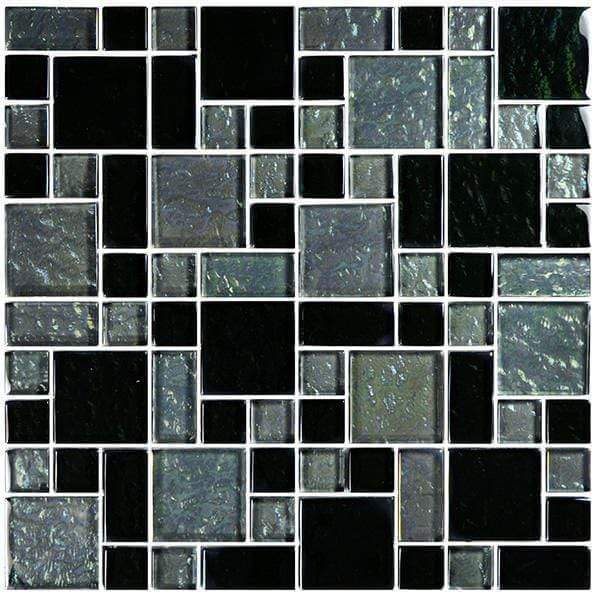 Artistry In Mosaics Galaxie Slate Mixed Glossy and Iridescent Glass ...