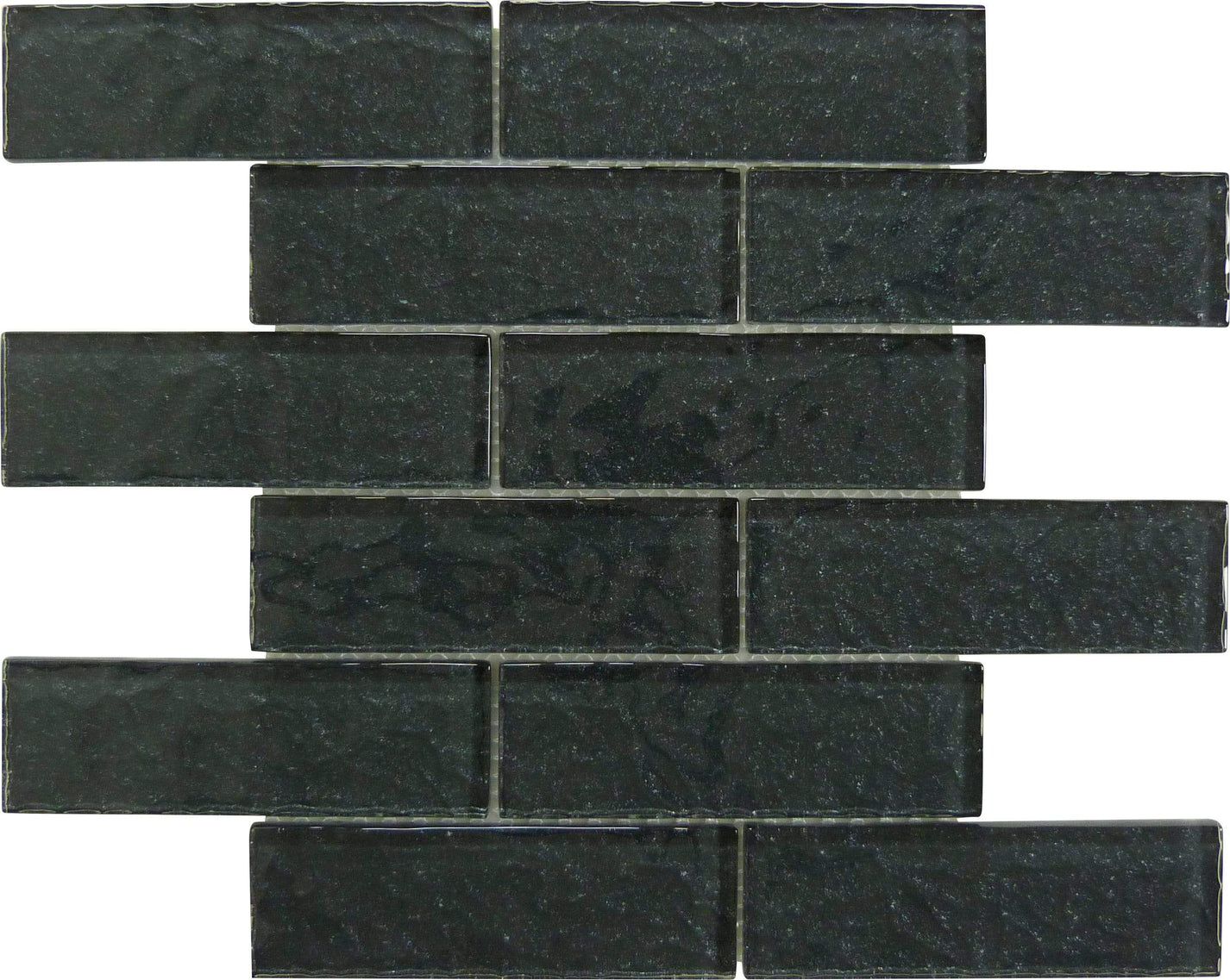 Artistry In Mosaics Moonscape Black 2"x6" Ripple Glossy Glass Pool Tile ...