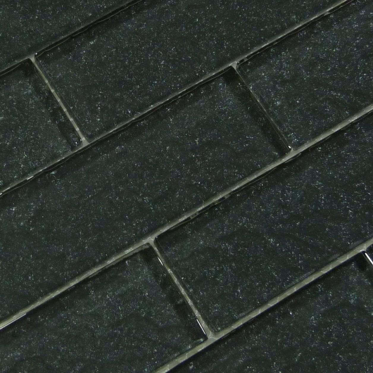 Artistry In Mosaics Moonscape Black 2"x6" Ripple Glossy Glass Pool Tile ...