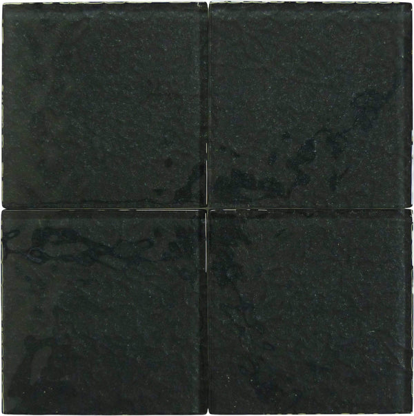 Artistry In Mosaics Moonscape Black 6"x6" Ripple Glossy Glass Pool Tile ...