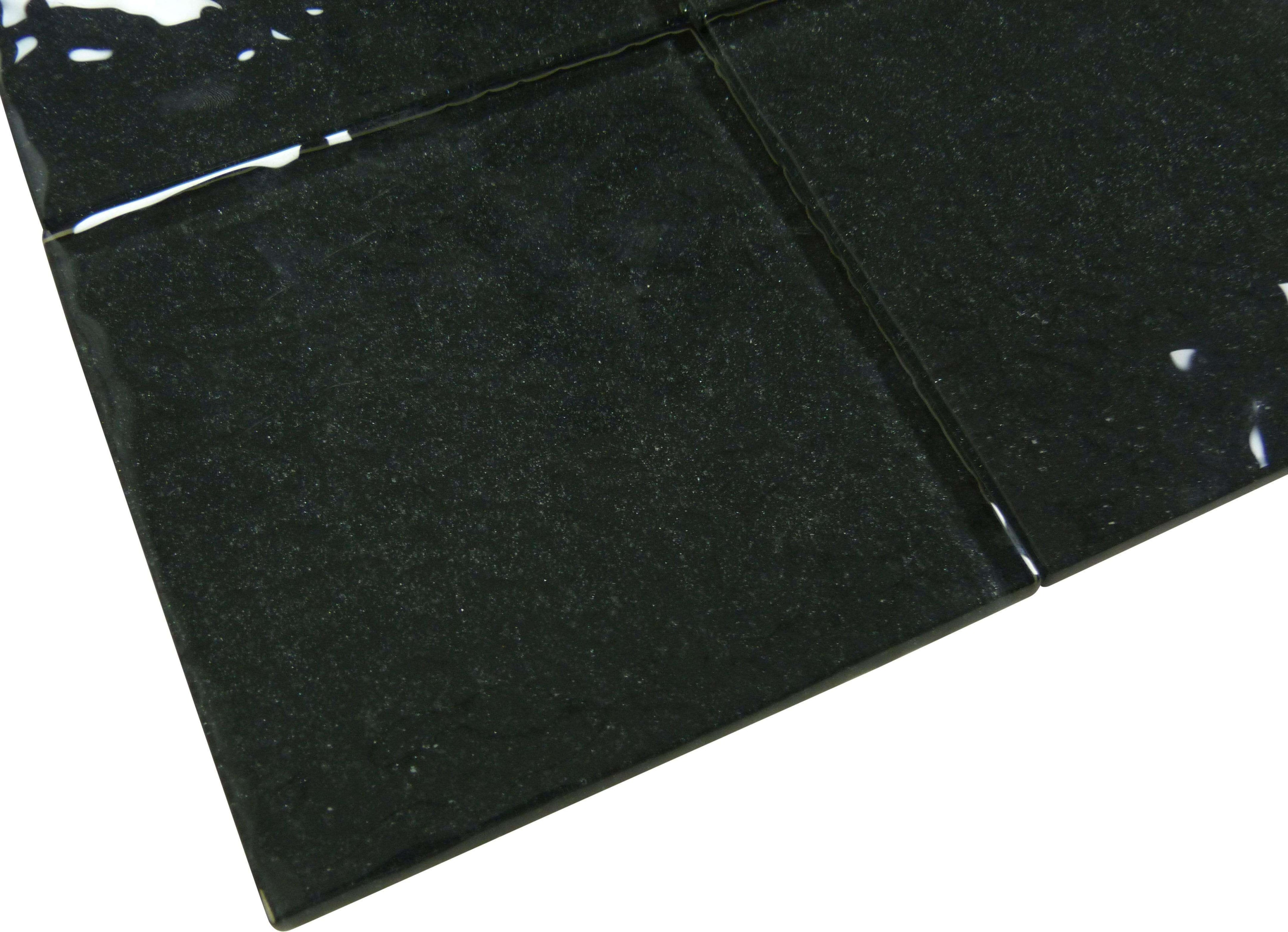Artistry In Mosaics Moonscape Black 6"x6" Ripple Glossy Glass Pool Tile ...