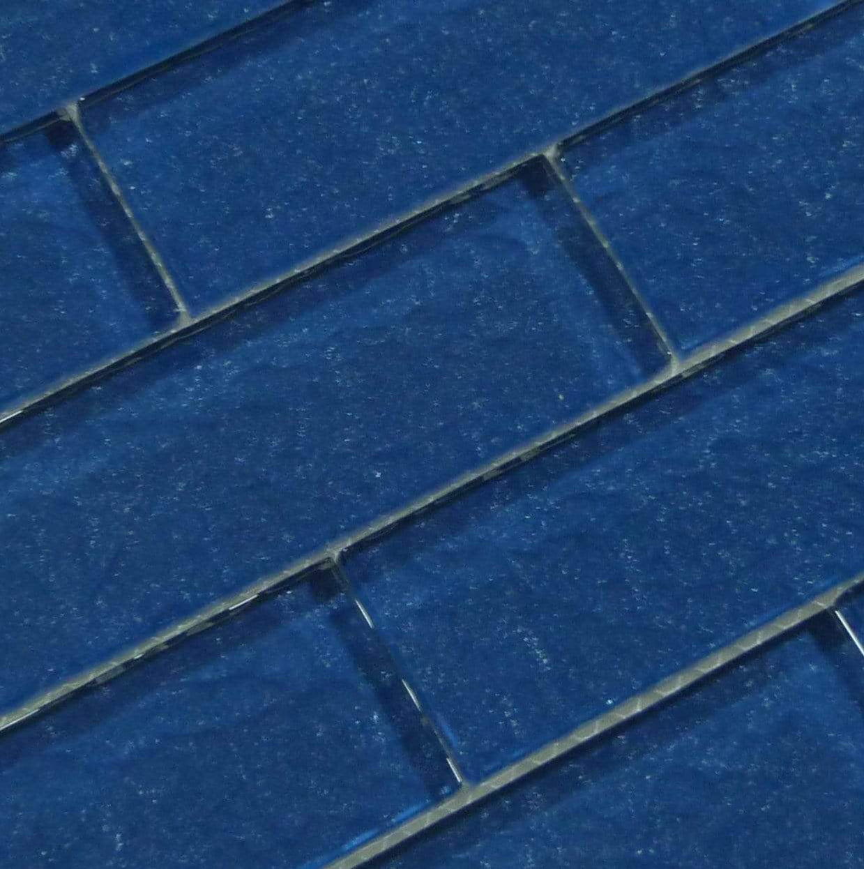 Artistry In Mosaics Moonscape Blue 2"x6" Ripple Glossy Glass Pool Tile ...