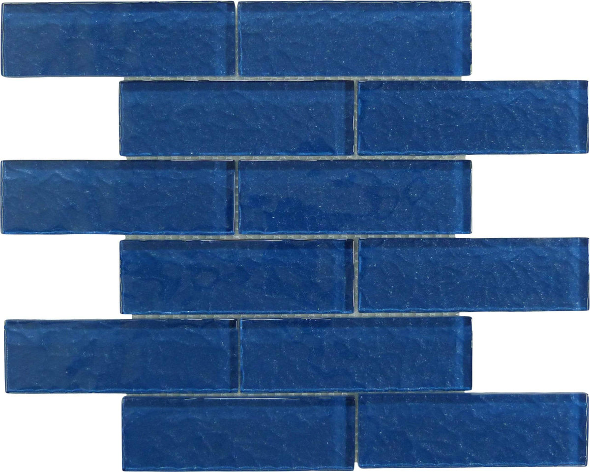 Artistry In Mosaics Moonscape Blue 2"x6" Ripple Glossy Glass Pool Tile ...