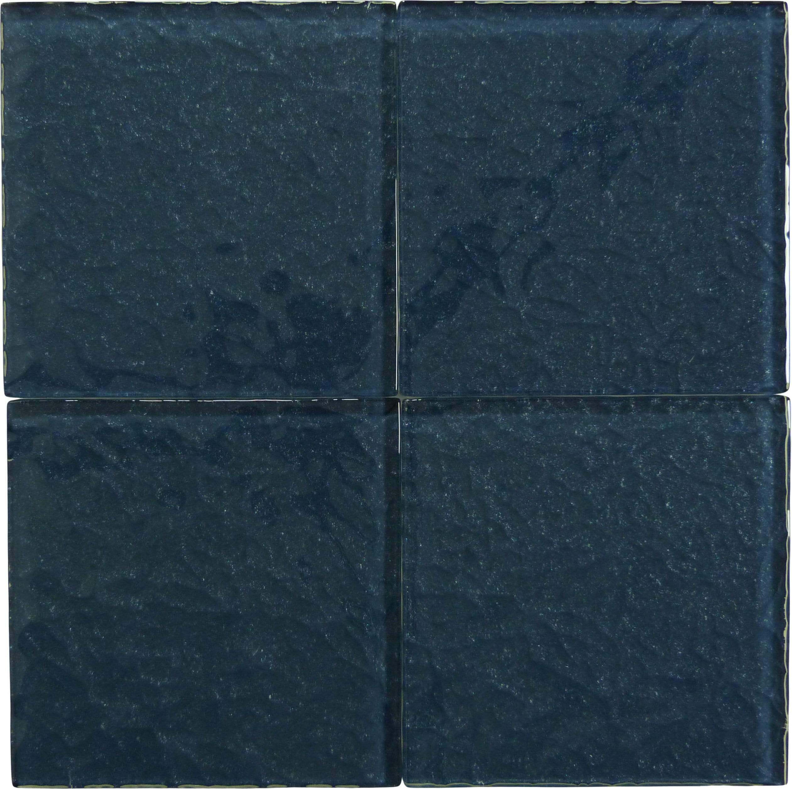 Artistry In Mosaics Moonscape Steel Blue 6"x6" Ripple Glossy Glass Pool ...