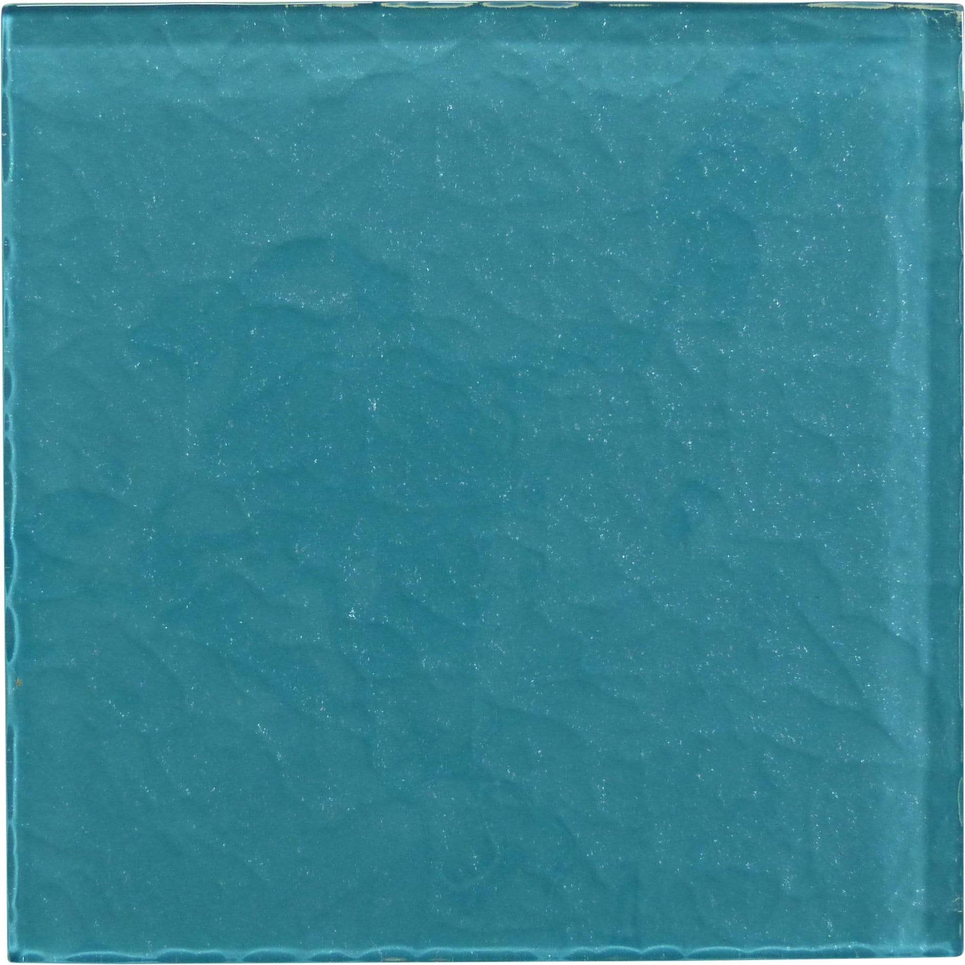 Artistry In Mosaics Moonscape Turquoise 6"x6" Ripple Glossy Glass Pool ...