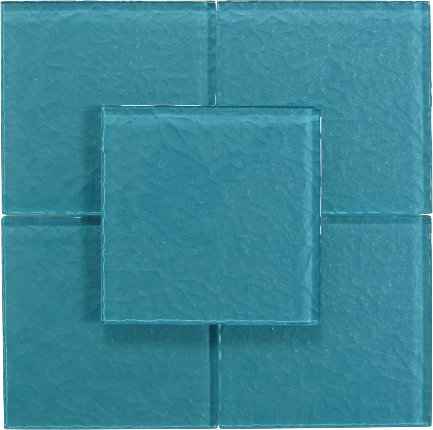 Artistry In Mosaics Moonscape Turquoise 6"x6" Ripple Glossy Glass Pool ...