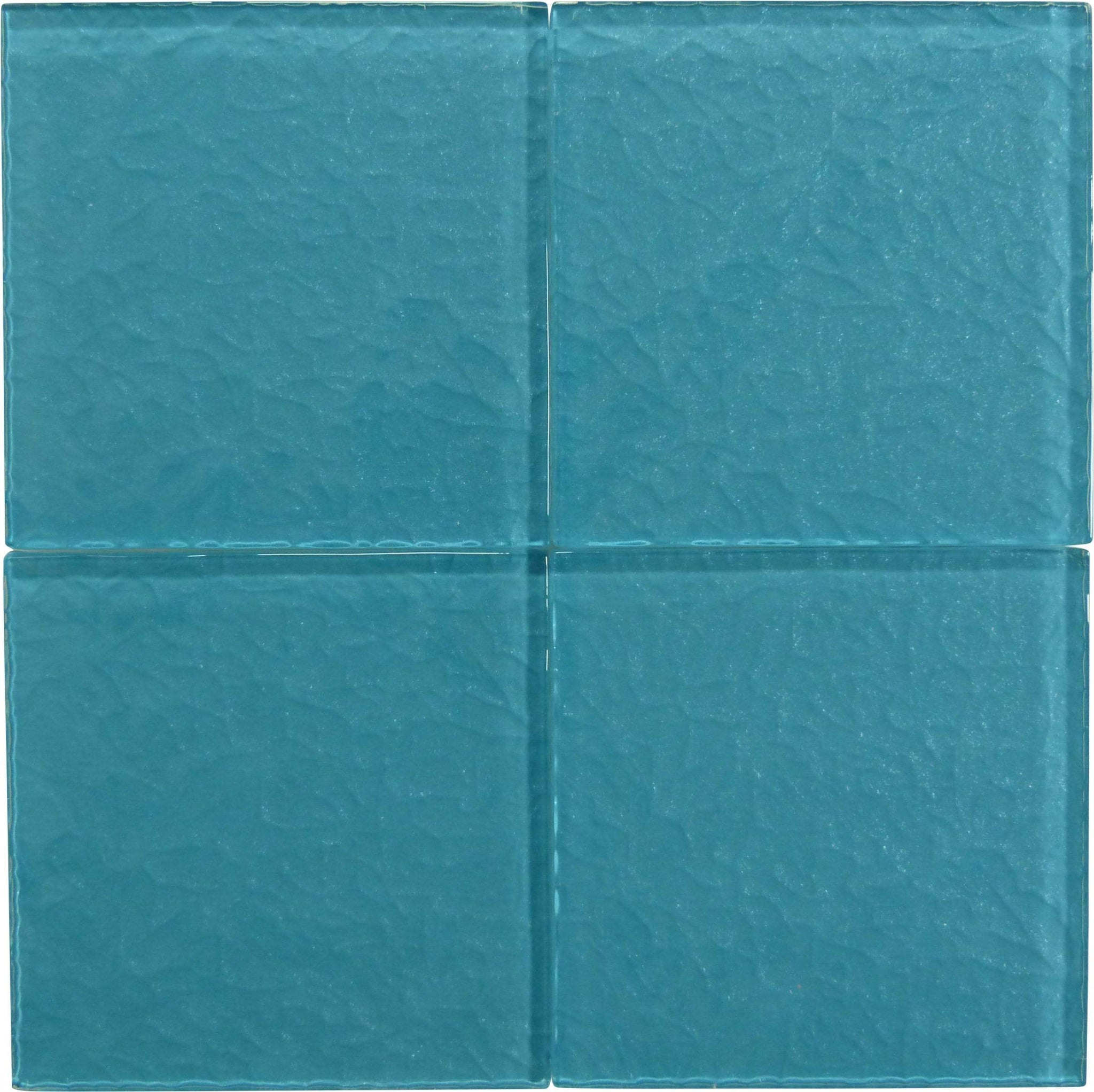 Artistry In Mosaics Moonscape Turquoise 6"x6" Ripple Glossy Glass Pool ...